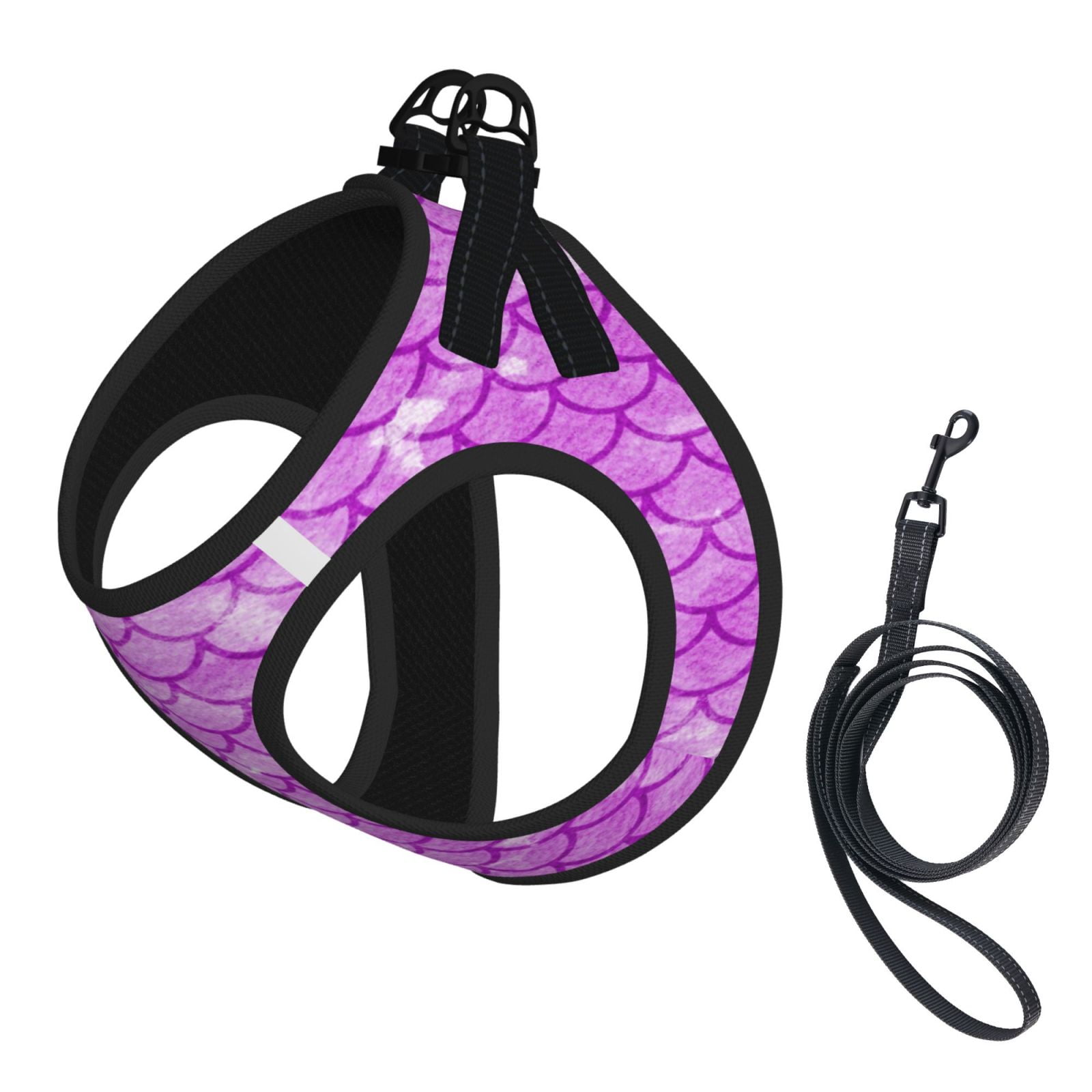 Pink Mermaid Scales Pet Leash Vest Small Dogs Cats Puppy Harness With ...