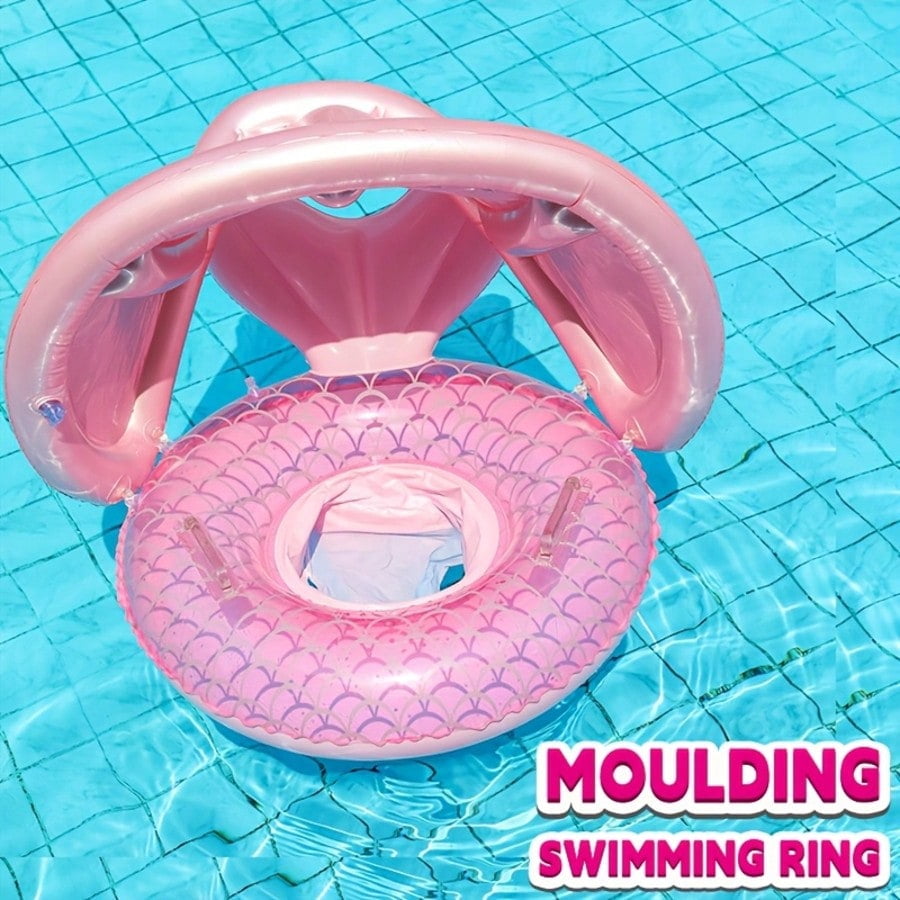 Pink Mermaid Tail Inflatable Swim Ring For - Durable PVC, Fun Pool Toy With Fish-Scale Design ...