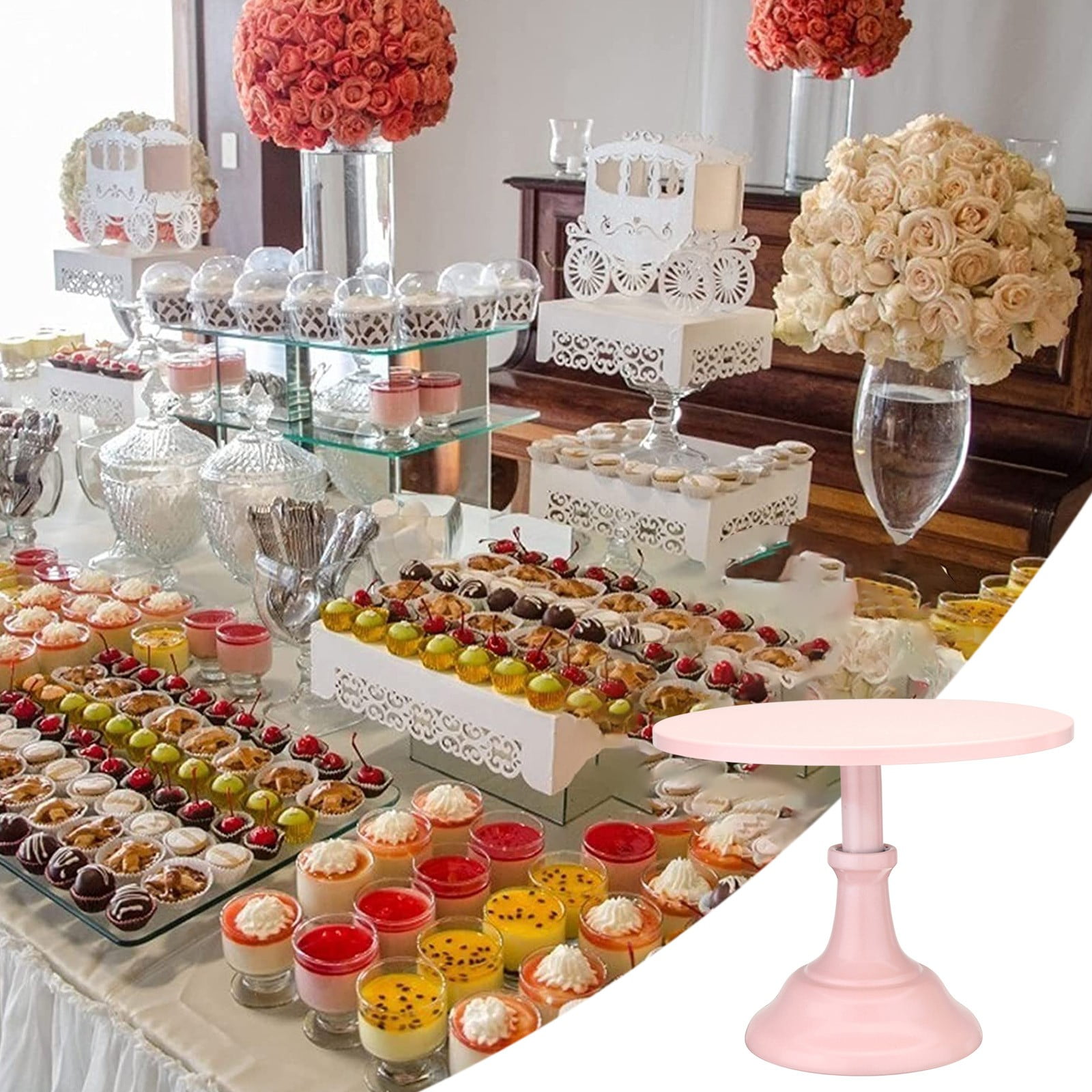 Pink Metal Cupcake Stand Dessert Display Rack Wedding Birthday Decor ...