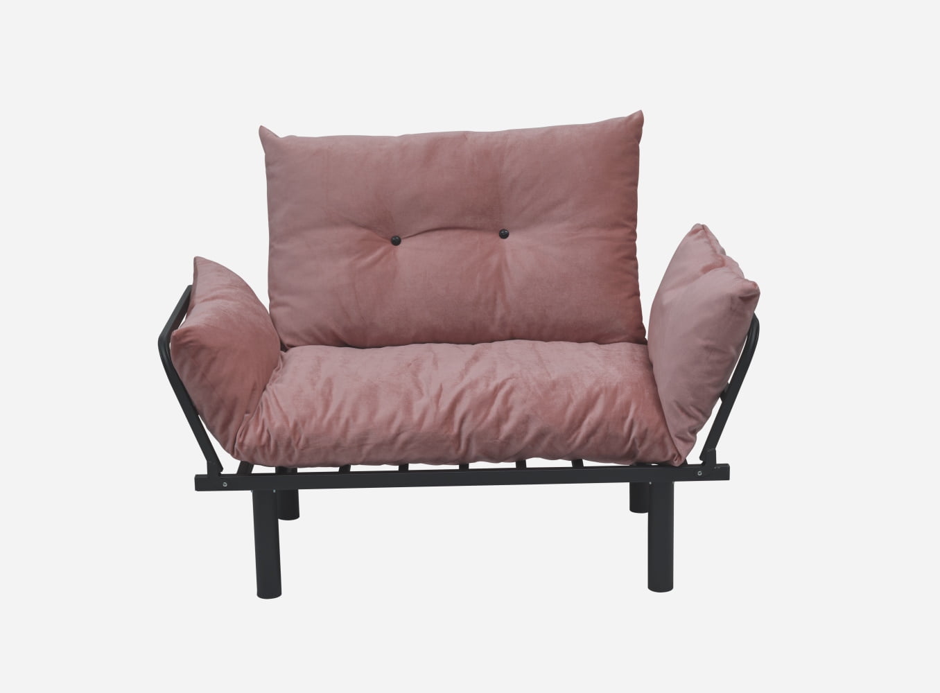 Pink Metal Futon Love Seat | Convertible Sofa for Small Spaces ...