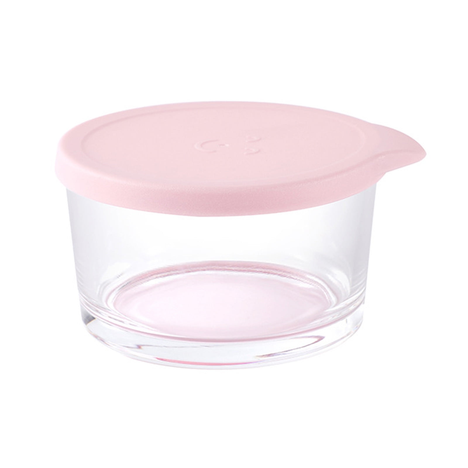 Pink Mini Glass Storage Bowl With Lid Leakproof Container For Food ...