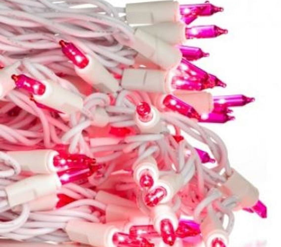 Pink Mini Lights - White Wire - Walmart.com