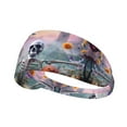 Pink Mist Sunflower Skull Sweat Band Sports Headbands for Men & Women ...