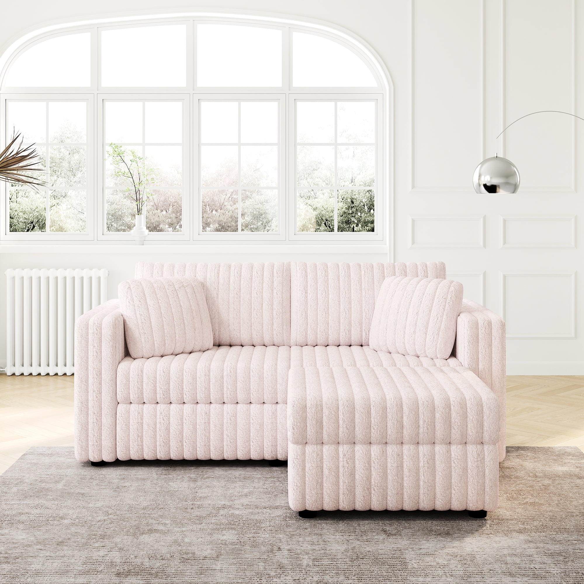 Pink Modular With Hydraulic Lift. 75.6" Stylish Seating Option. Quality ...
