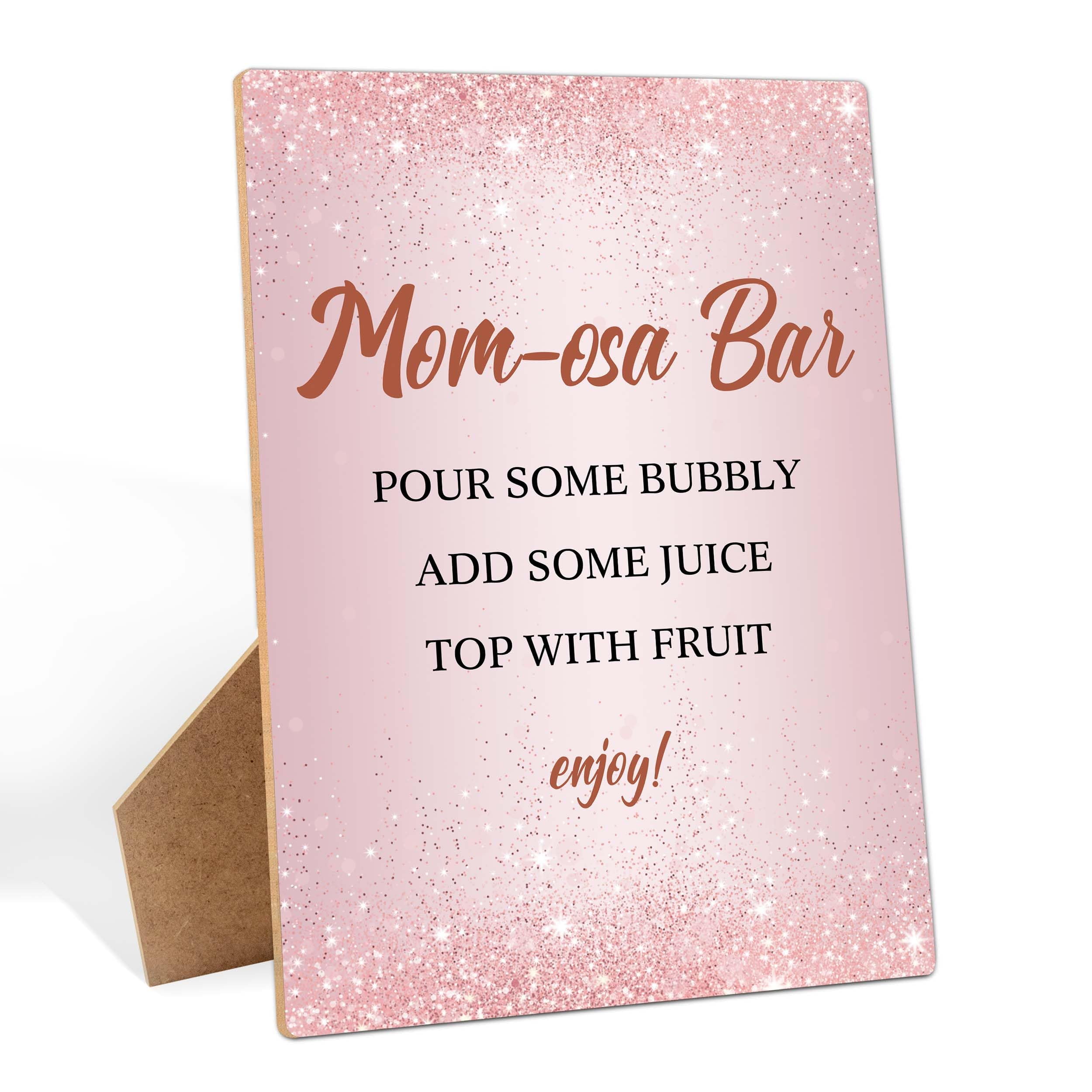 Pink Momosa BarEGSC Sign Baby Shower Party Sign, 8x11 Inches Baby ...