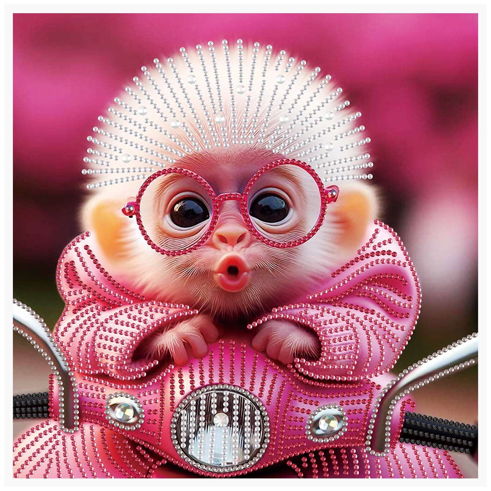 Pink Monkey Diamond Art Painting Kit - Walmart.com