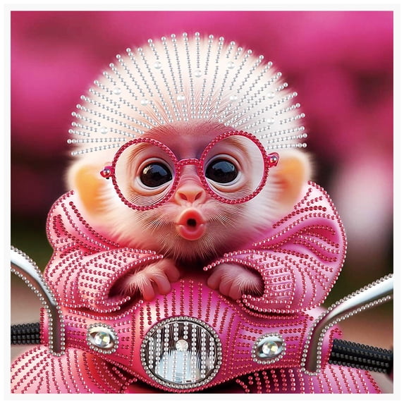 Pink Monkey Diamond Art Painting Kit - Walmart.com