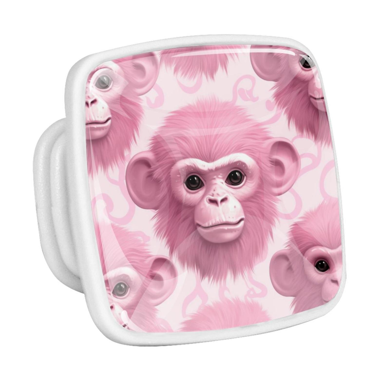 Pink Monkey Gorilla Fluorescent Drawer Pulls with Screws Square 4-Pack ...