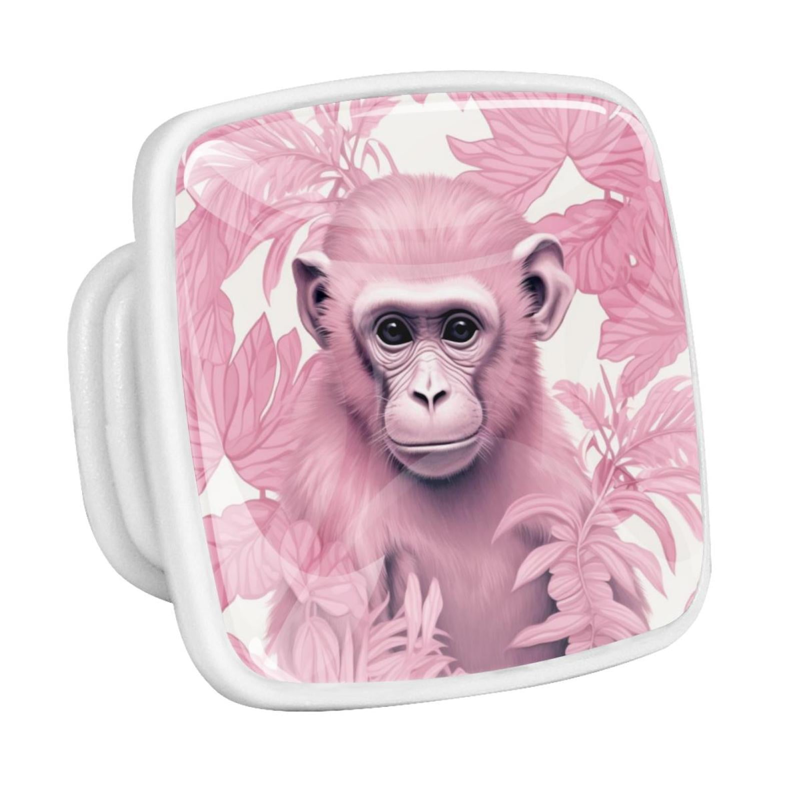 Pink Monkey Gorilla Fluorescent Drawer Pulls with Screws Square 4-Pack ...
