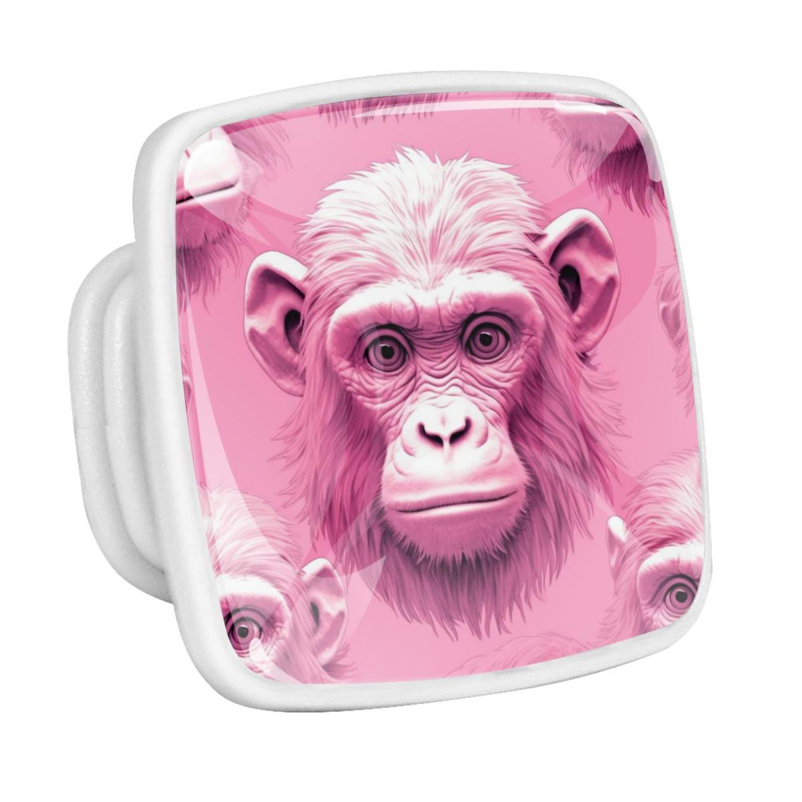 Pink Monkey Gorilla Fluorescent Drawer Pulls with Screws Square 4-Pack ...