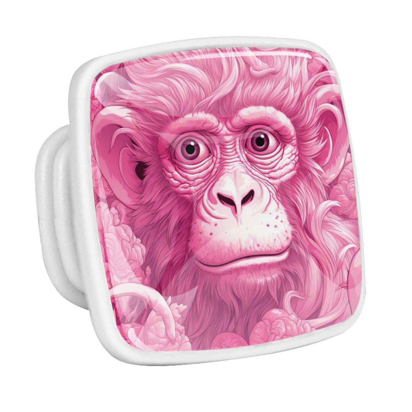 Pink Monkey Gorilla Fluorescent Drawer Pulls with Screws Square 4-Pack ...