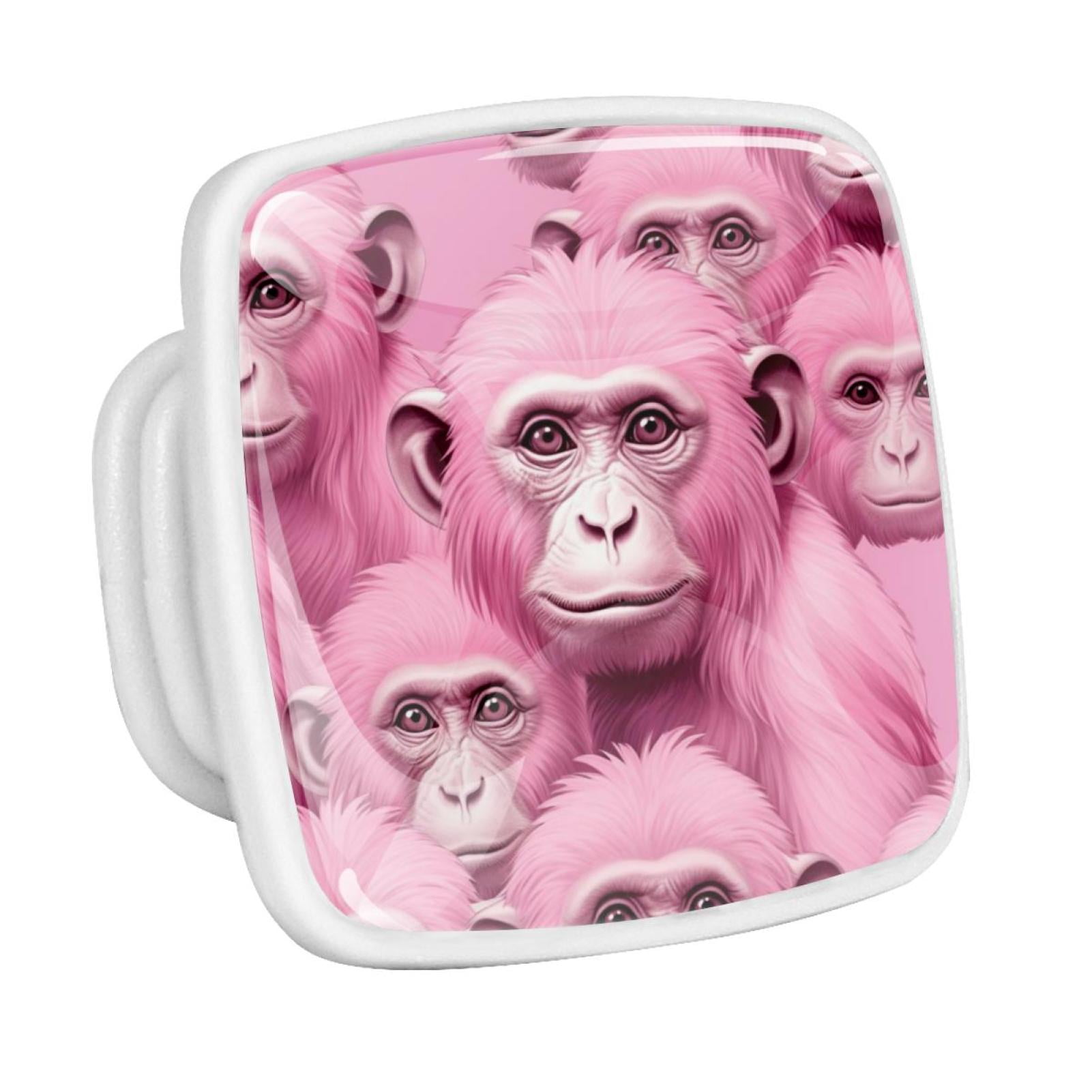 Pink Monkey Gorilla Fluorescent Drawer Pulls with Screws Square 4-Pack ...