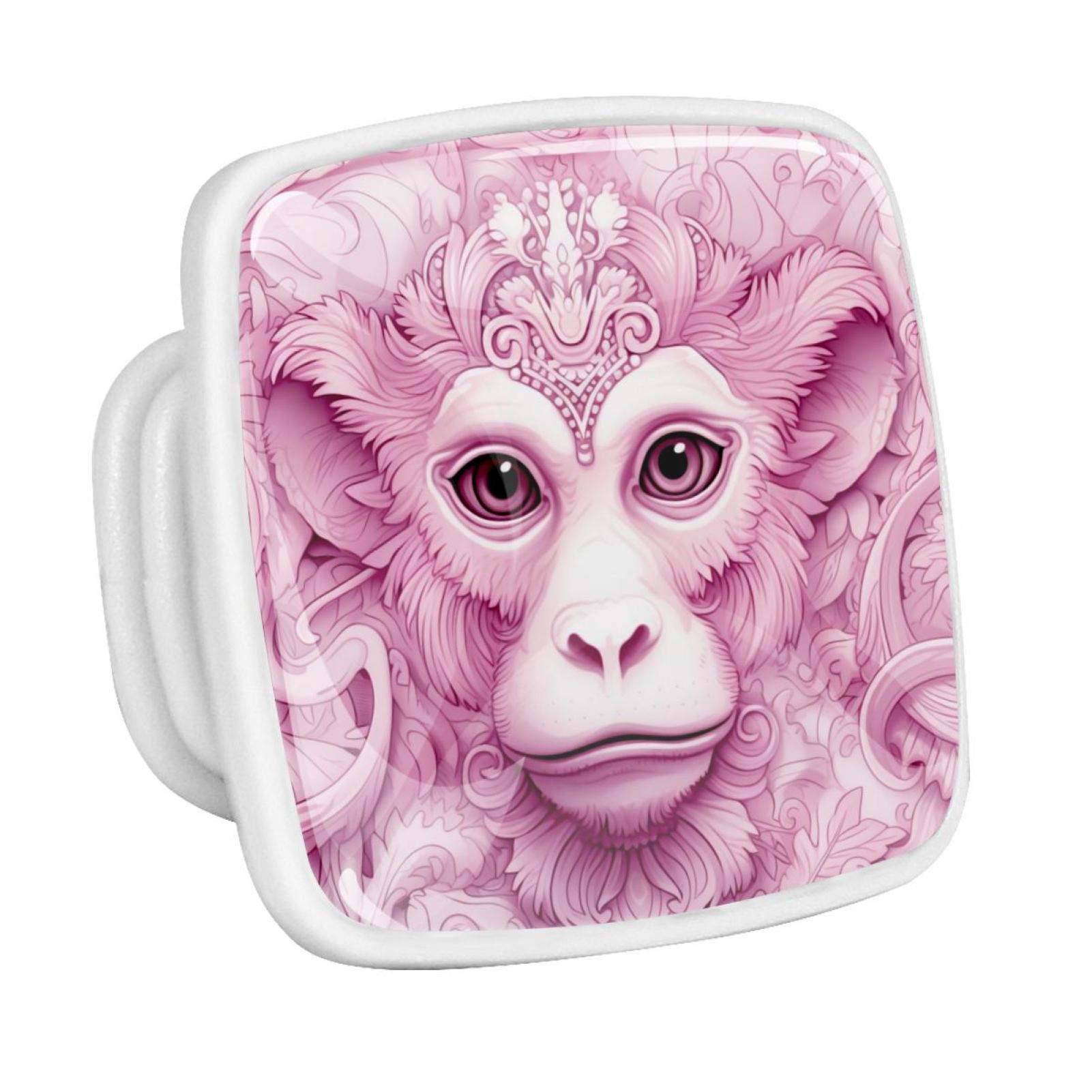 Pink Monkey Gorilla Fluorescent Drawer Pulls with Screws Square 4-Pack ...