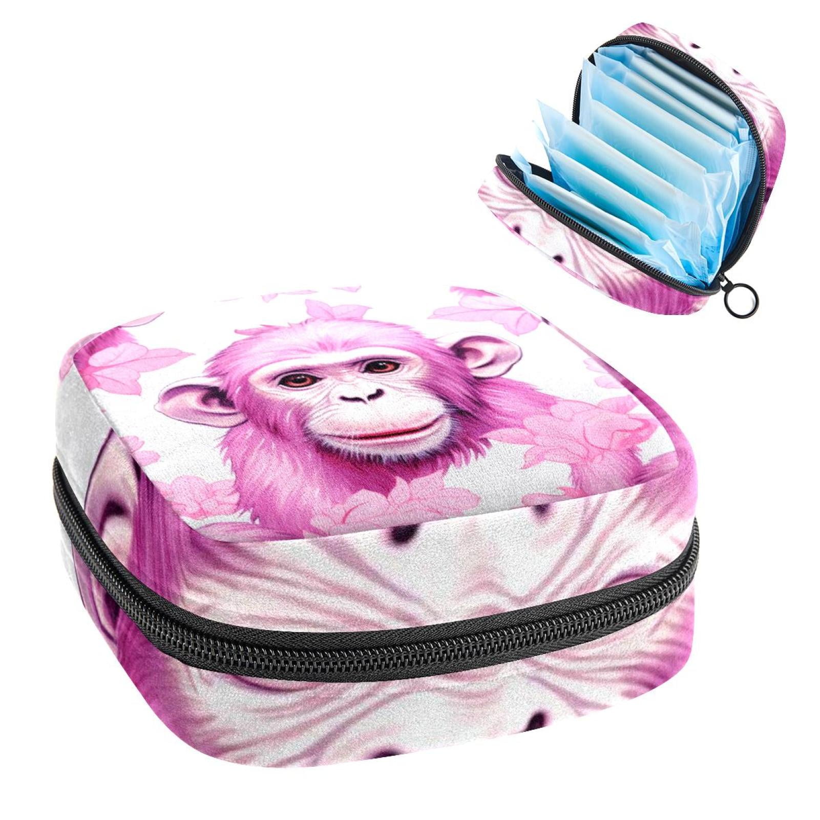 Pink Monkey Gorilla Sanitary Napkin Purse Travel School Women Men ...