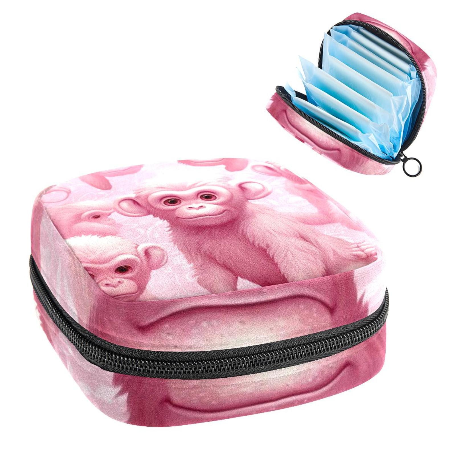 Pink Monkey Gorilla Sanitary Napkin Purse Travel School Women Men ...