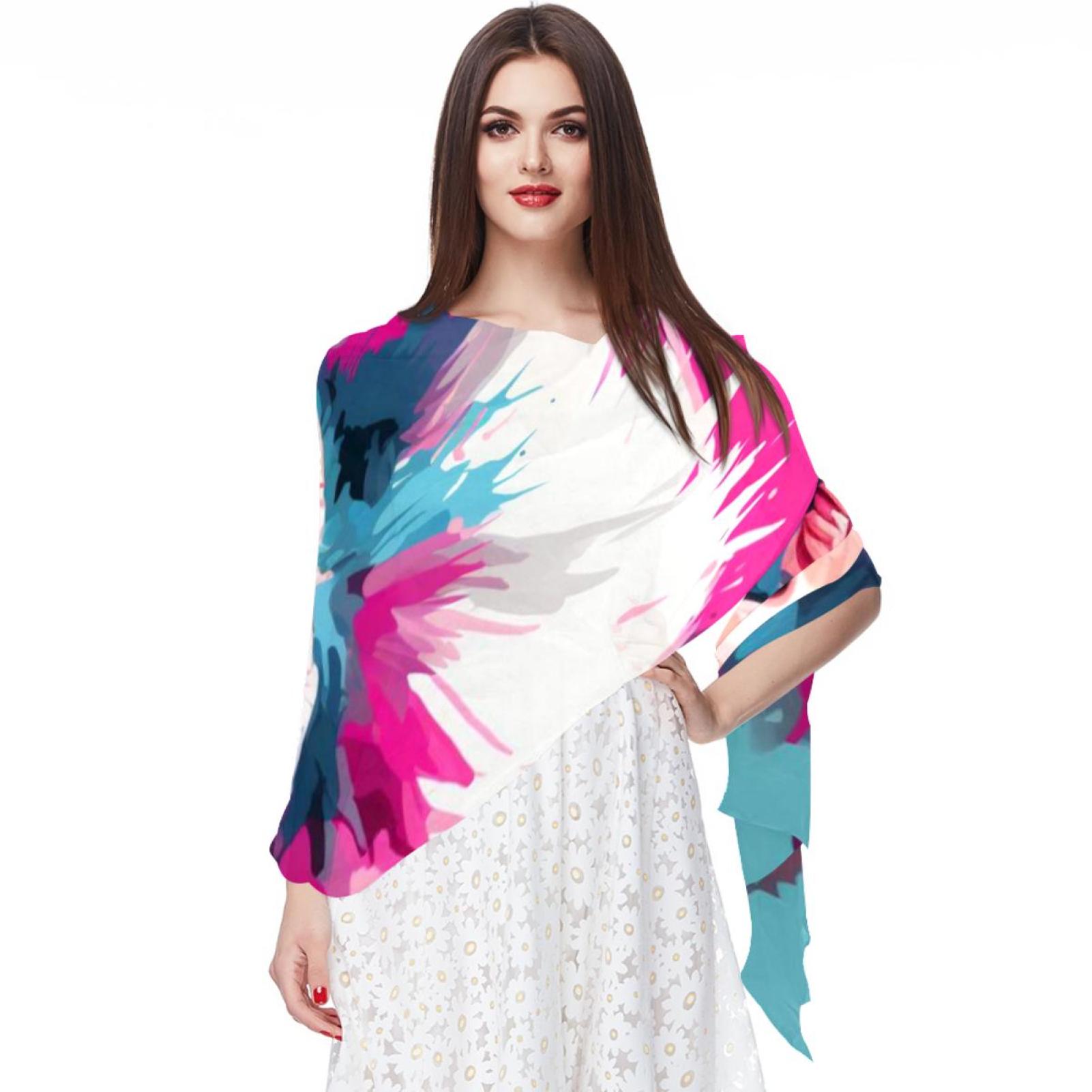 Pink Monkey Gorilla Translucent Chiffon Yarn Silk Scarf - Lightweight ...