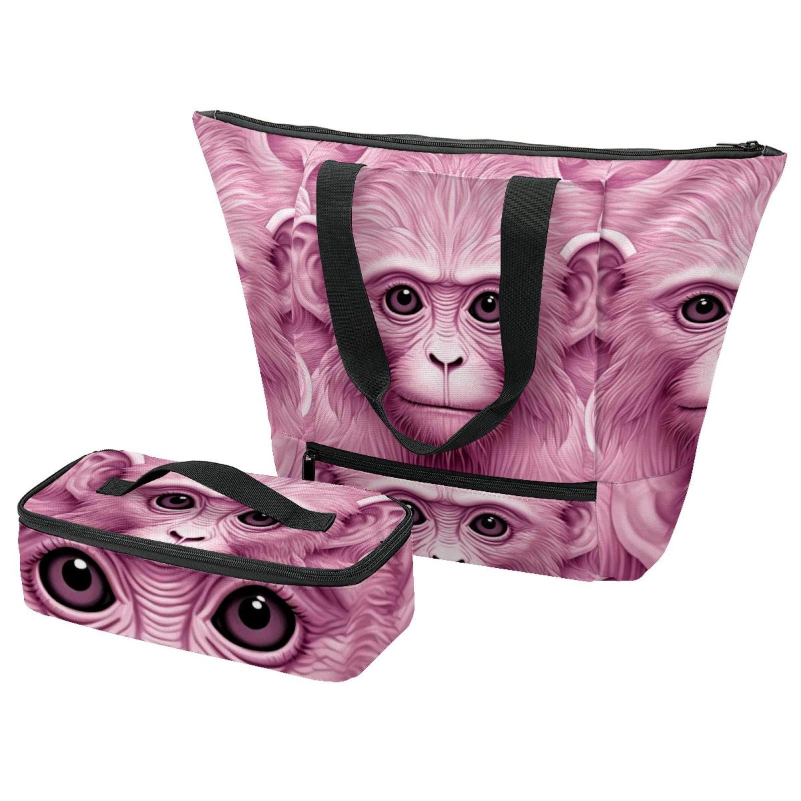 Pink Monkey Gorilla Travel Duffel Bag Sports Tote Gym Bags Shoulder ...