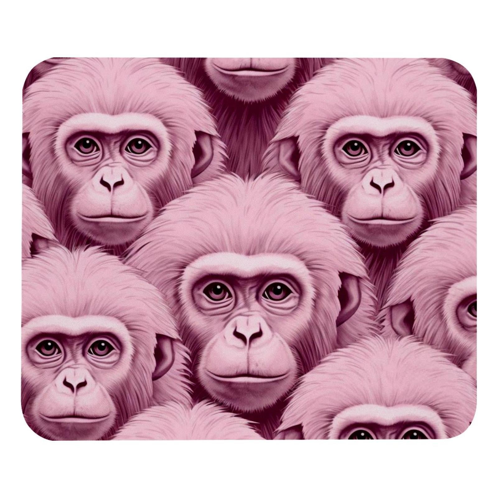 Pink Monkey Orangutan Mouse Pad, Personality Design Rubber Base for ...
