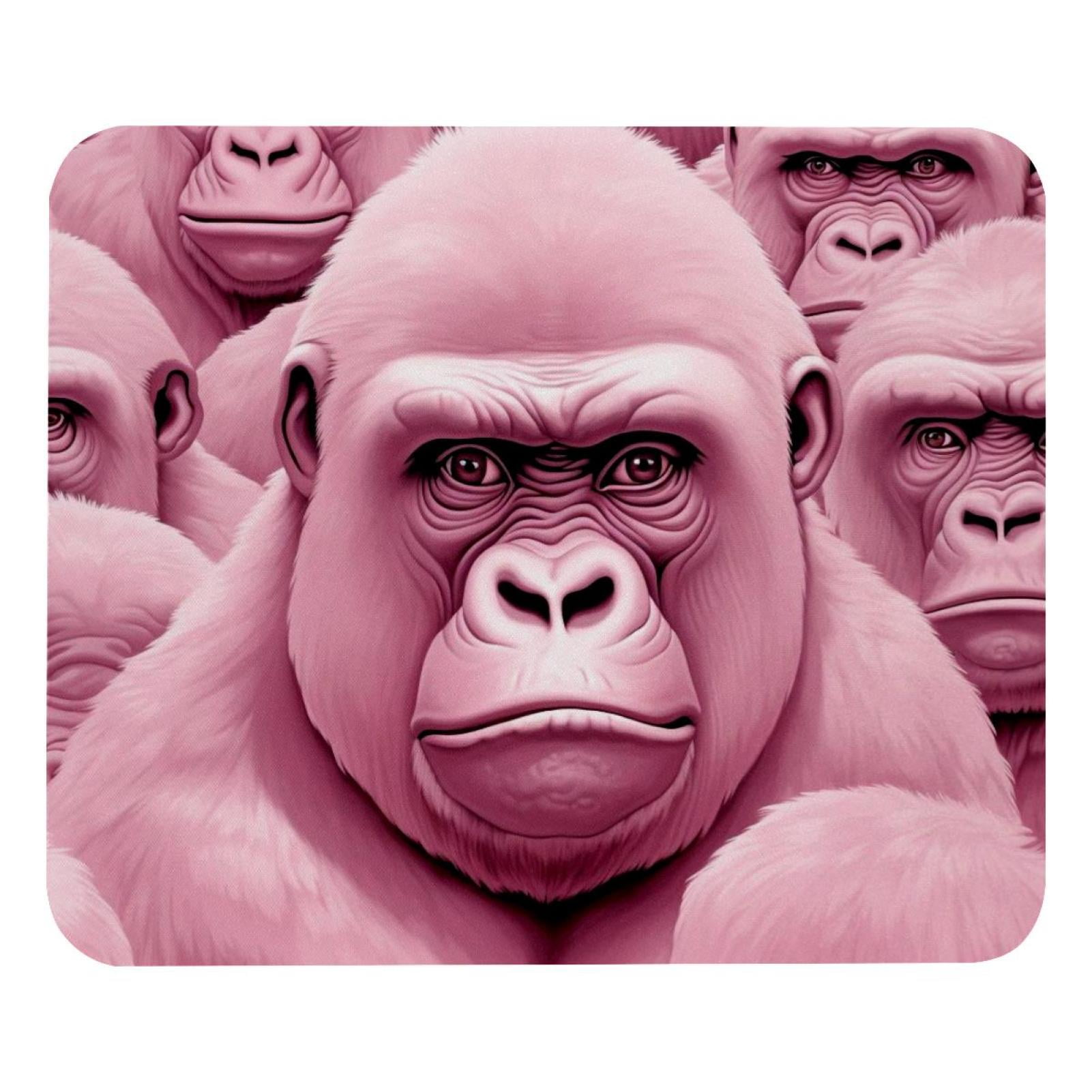 Pink Monkey Orangutan Mouse Pad, Personality Design Rubber Base for ...