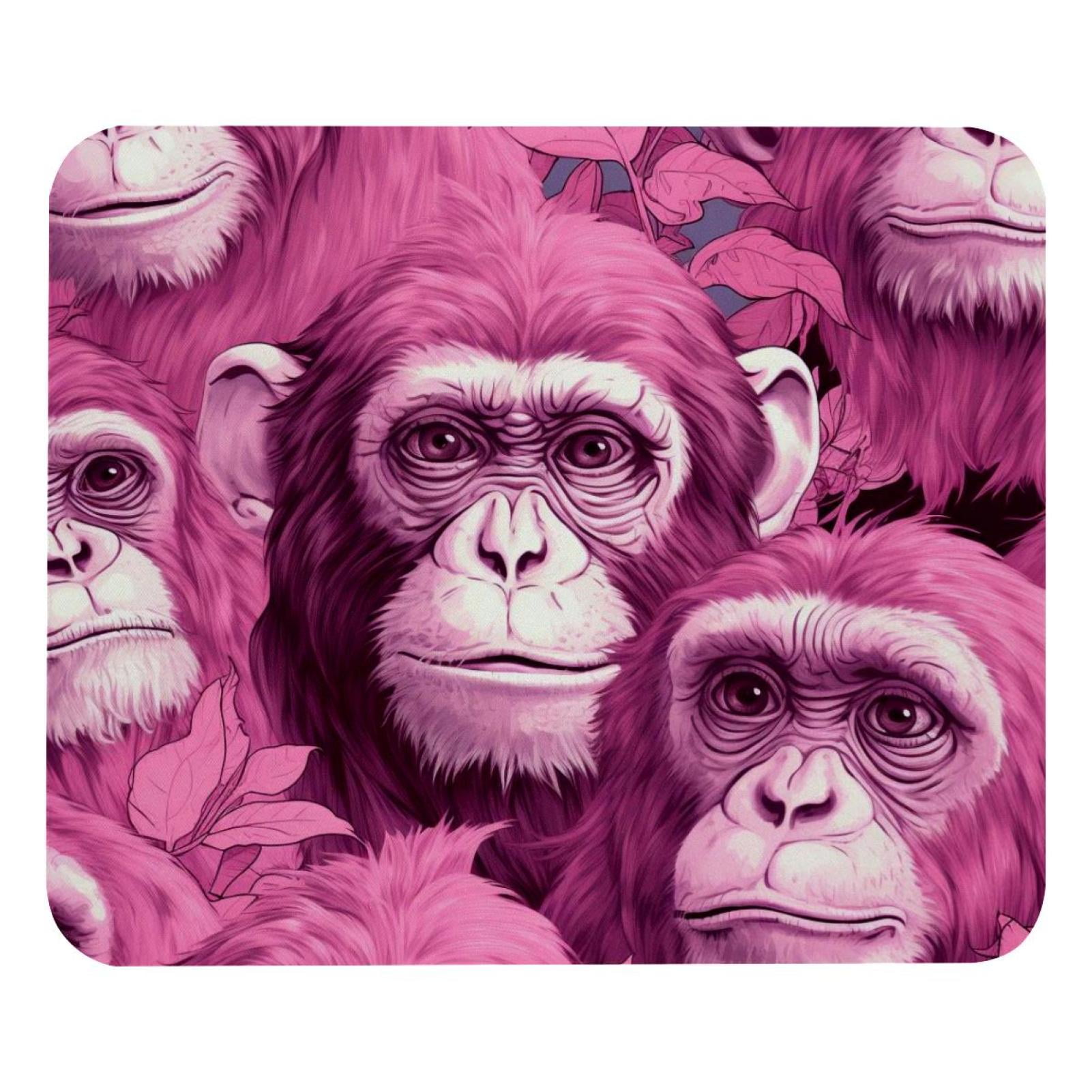 Pink Monkey Orangutan Mouse Pad, Personality Design Rubber Base for ...
