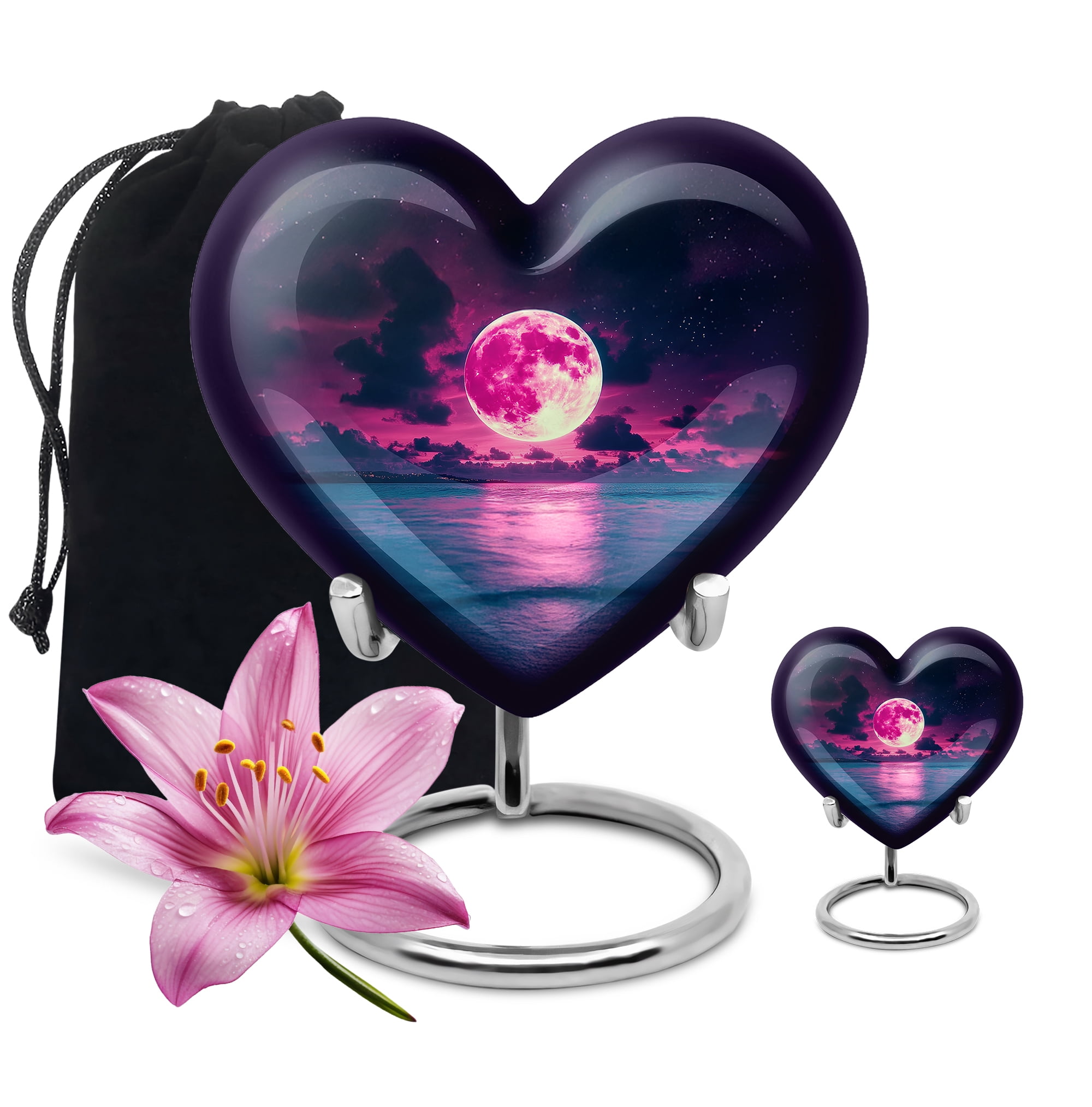 Pink Moon Urn, Keepsake Urns Human Ashes, Large Urns for Human Ashes ...