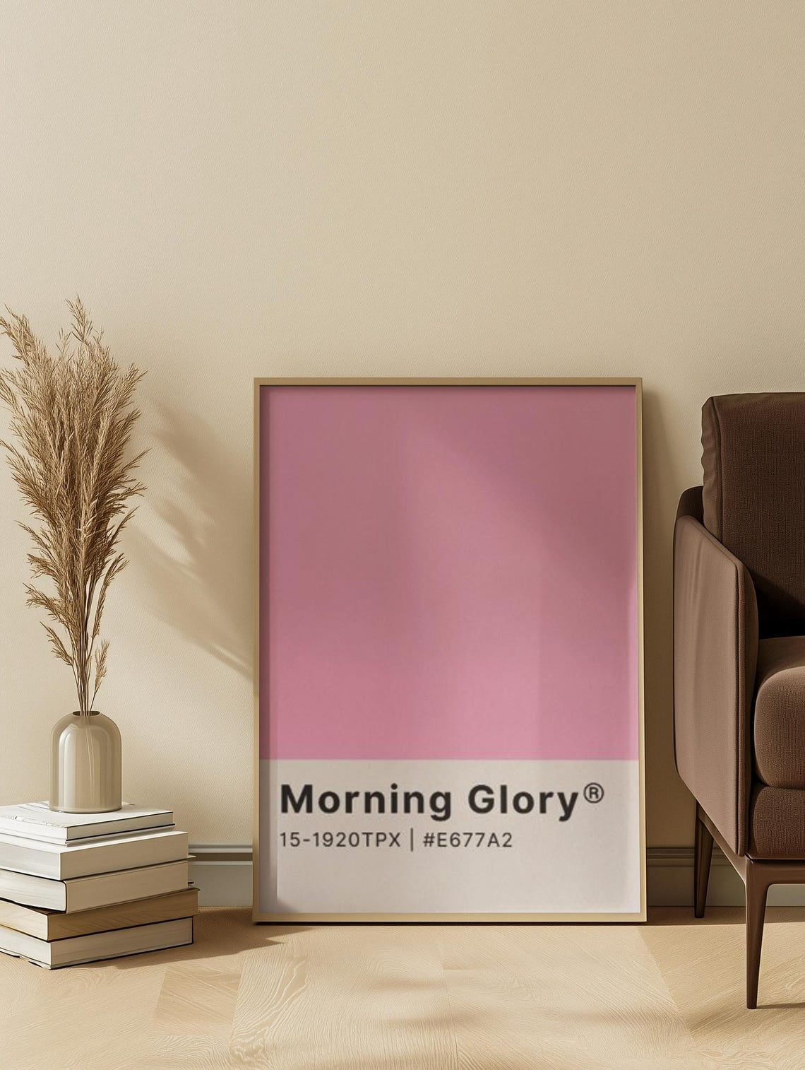 Pink Morning Glory Color Swatch Wall Art, Minimalist Aesthetic Decor ...
