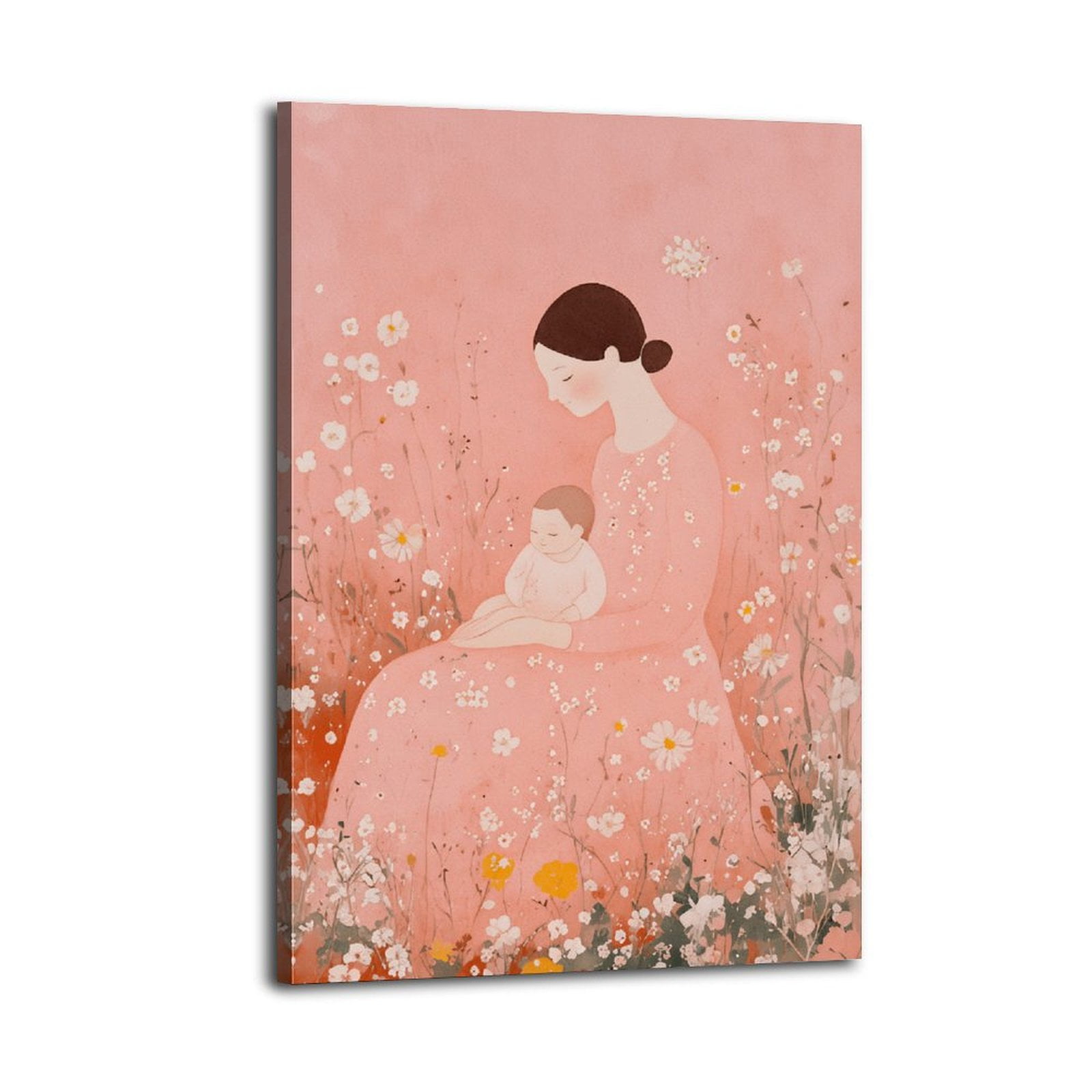 Pink Mother's Day Printable Wall Art, Floral Happy Mom Day Poster Great ...