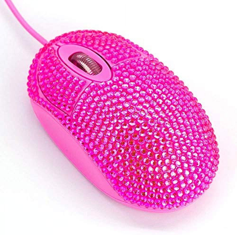 Pink Mouse for Laptop Computer Mice with Crystal Bling Rhinestone Funny ...