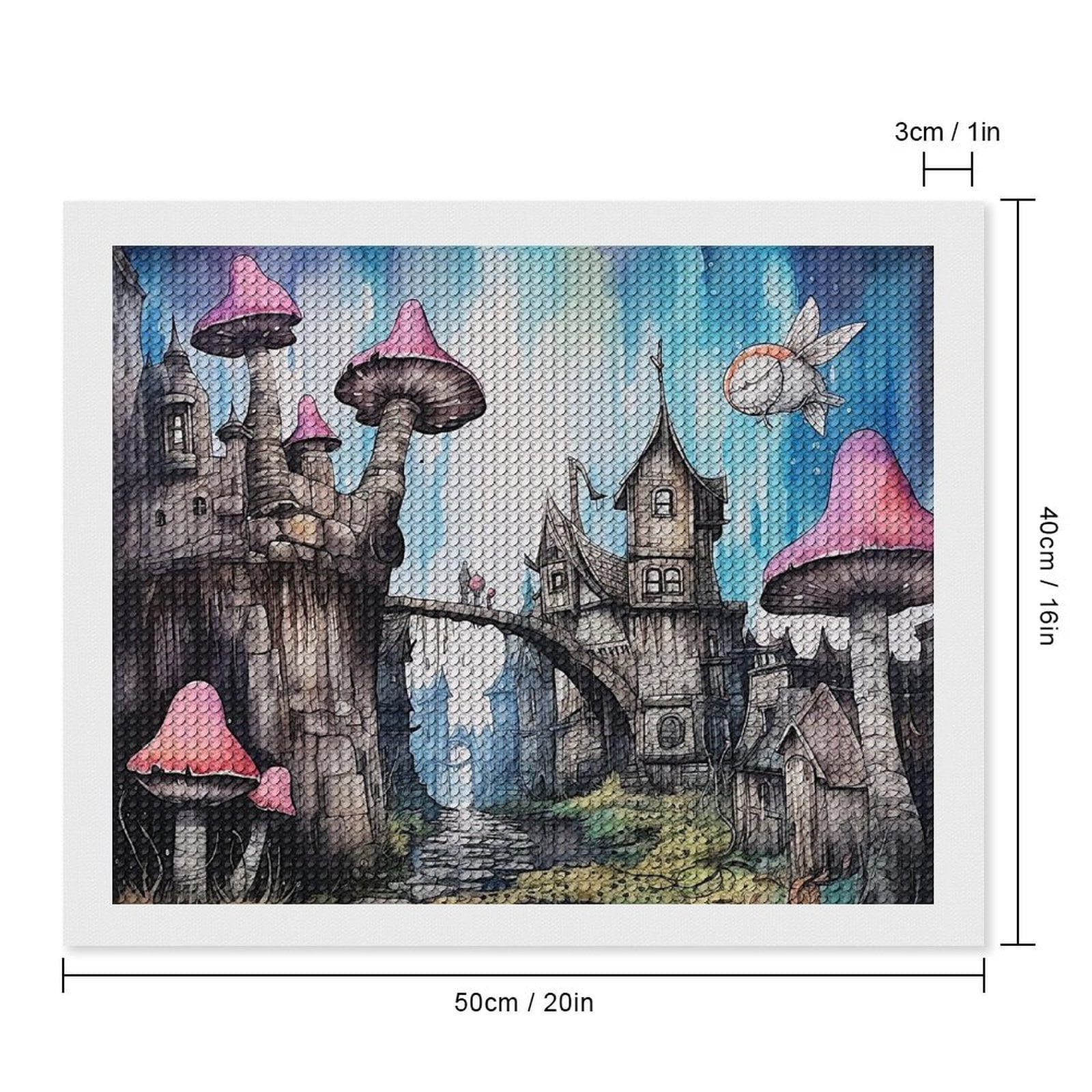Pink Mushroom Plants & Castle Diamond Painting Kits for Adults, DIY ...