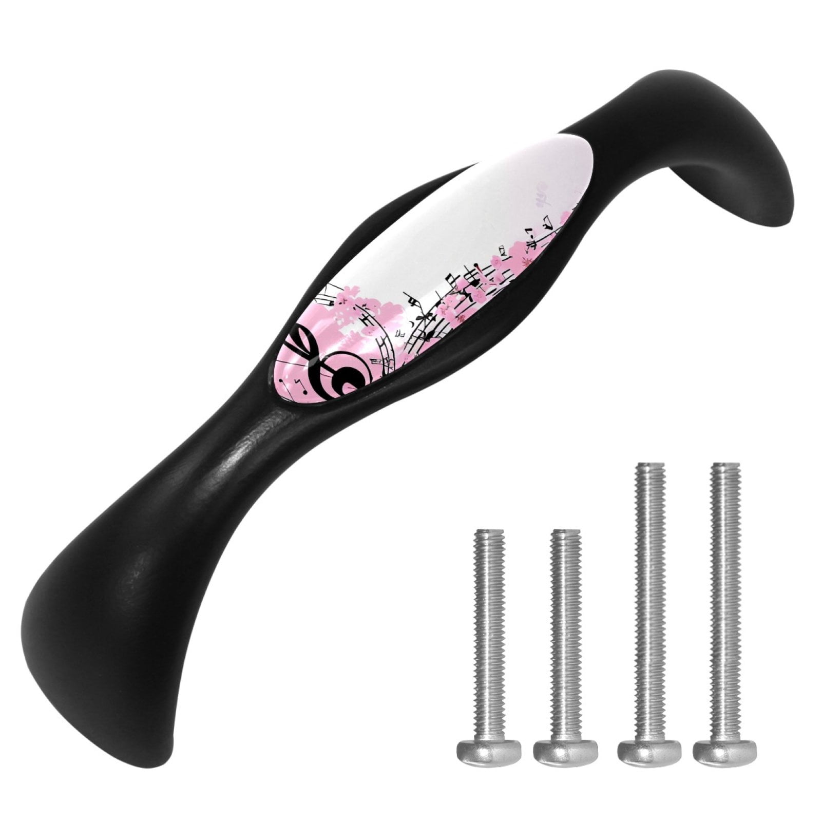 Pink Music Notes Kitchen Cabinet Pull Knobs Drawer Hardware Handles for ...