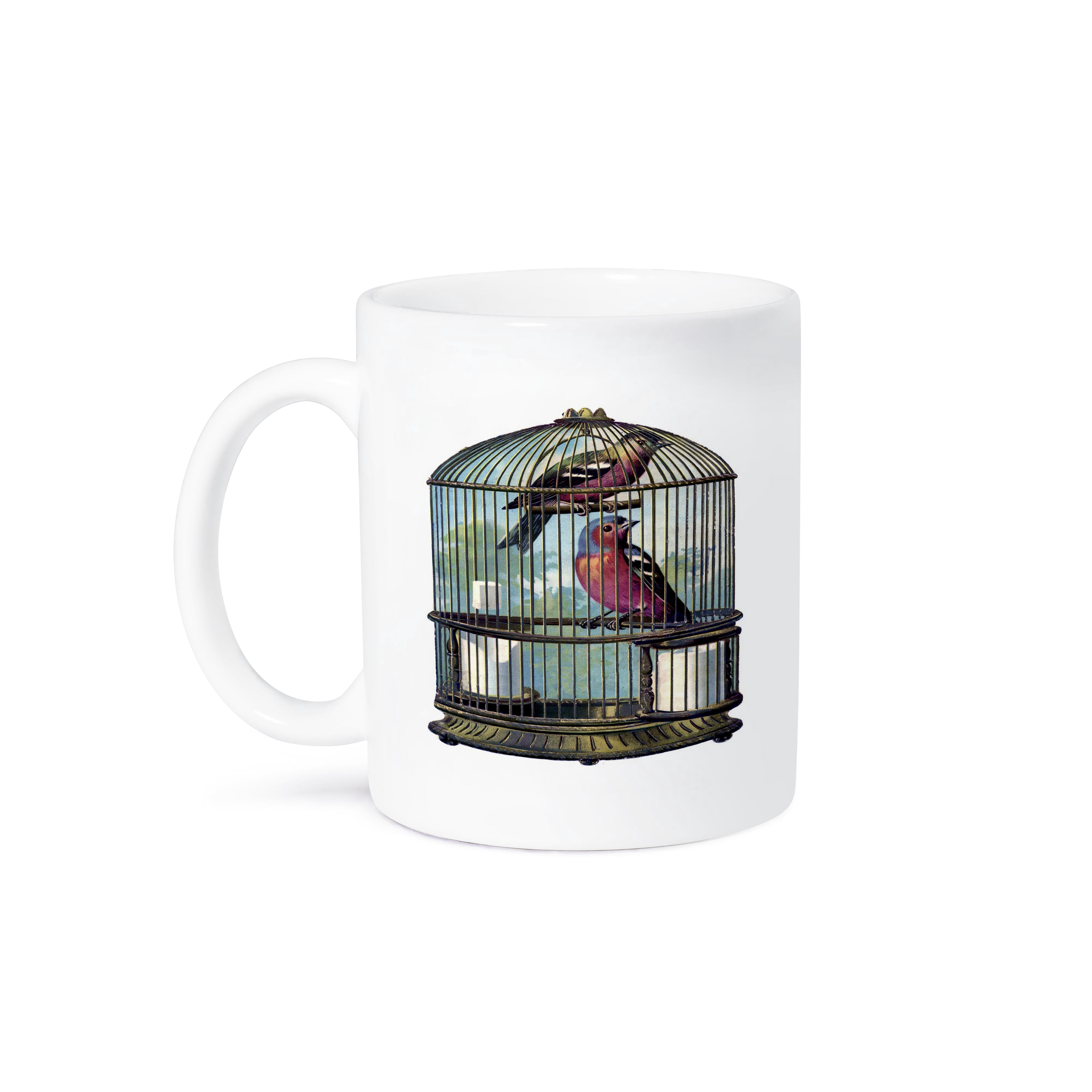 Pink N Blue Birds In Victorian Cage, 15oz Mug - Walmart.com