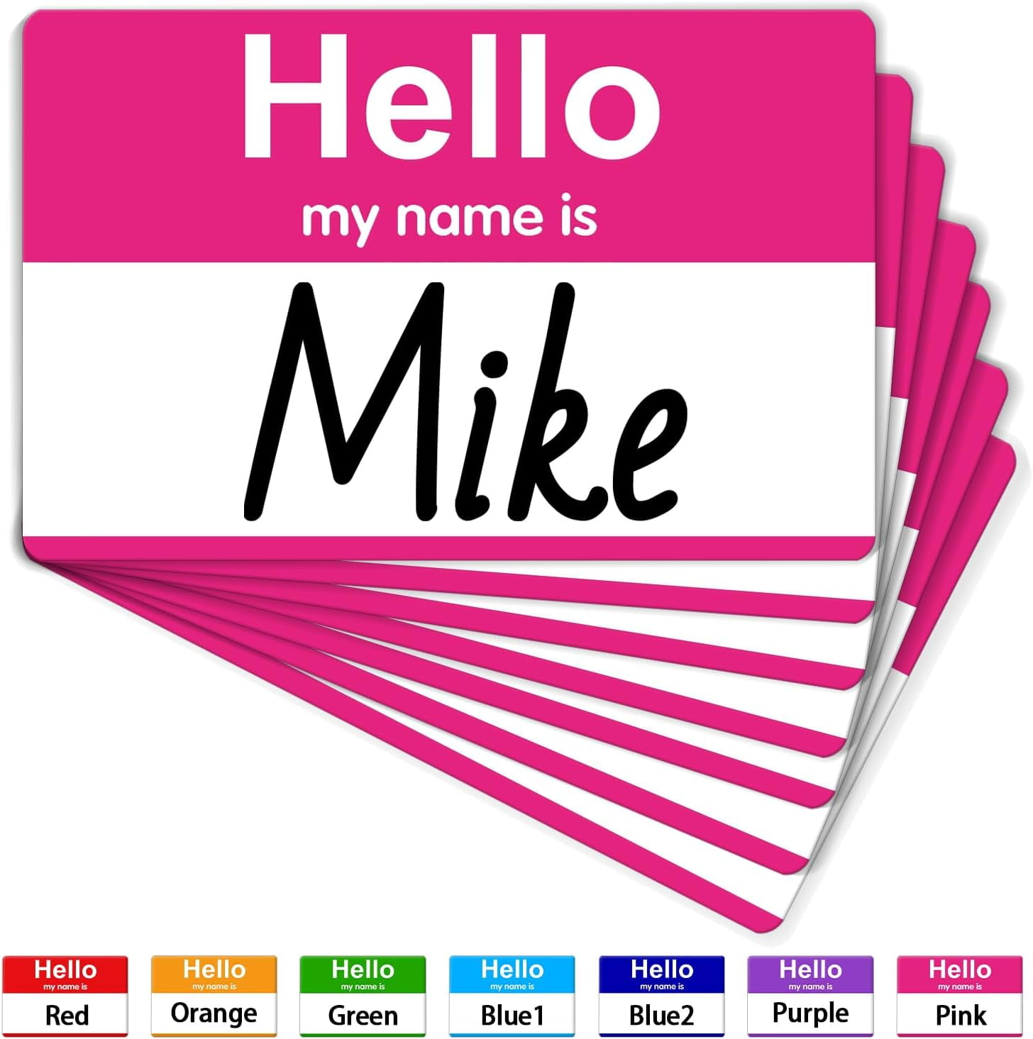 Pink Name Tags Sticker,200Pcs Hello My Name is Stickers,Name Badge Name ...