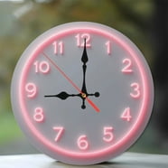 "Sterling & Noble 11"" Electric Pink Neon Wall Clock for Indoor Use ...