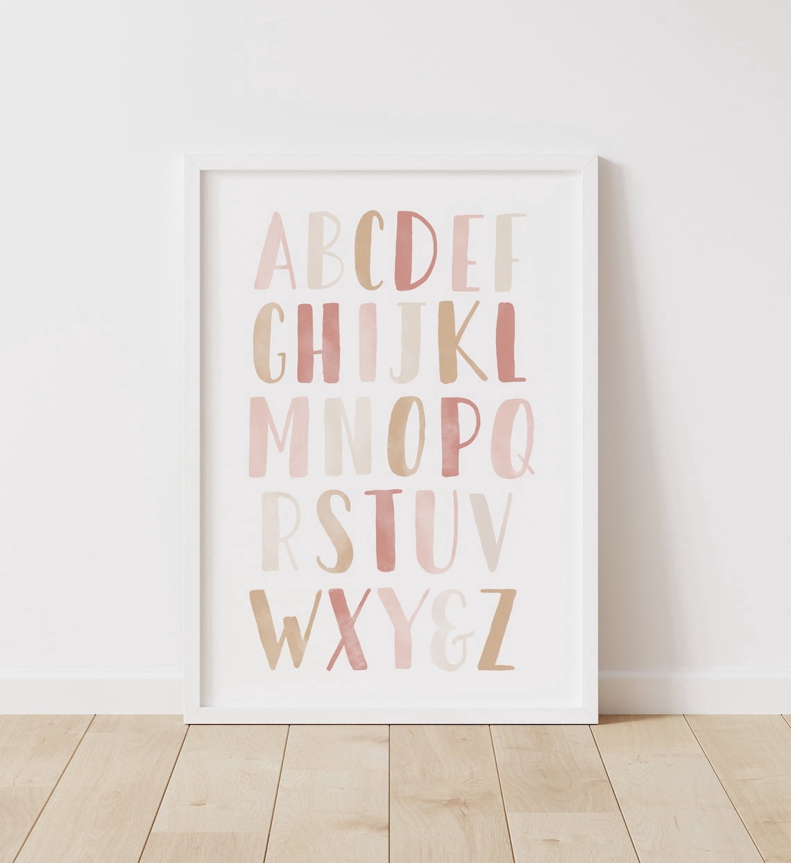 Pink Neutral Alphabet Nursery Poster, 24x36 Poster Print - Walmart.com