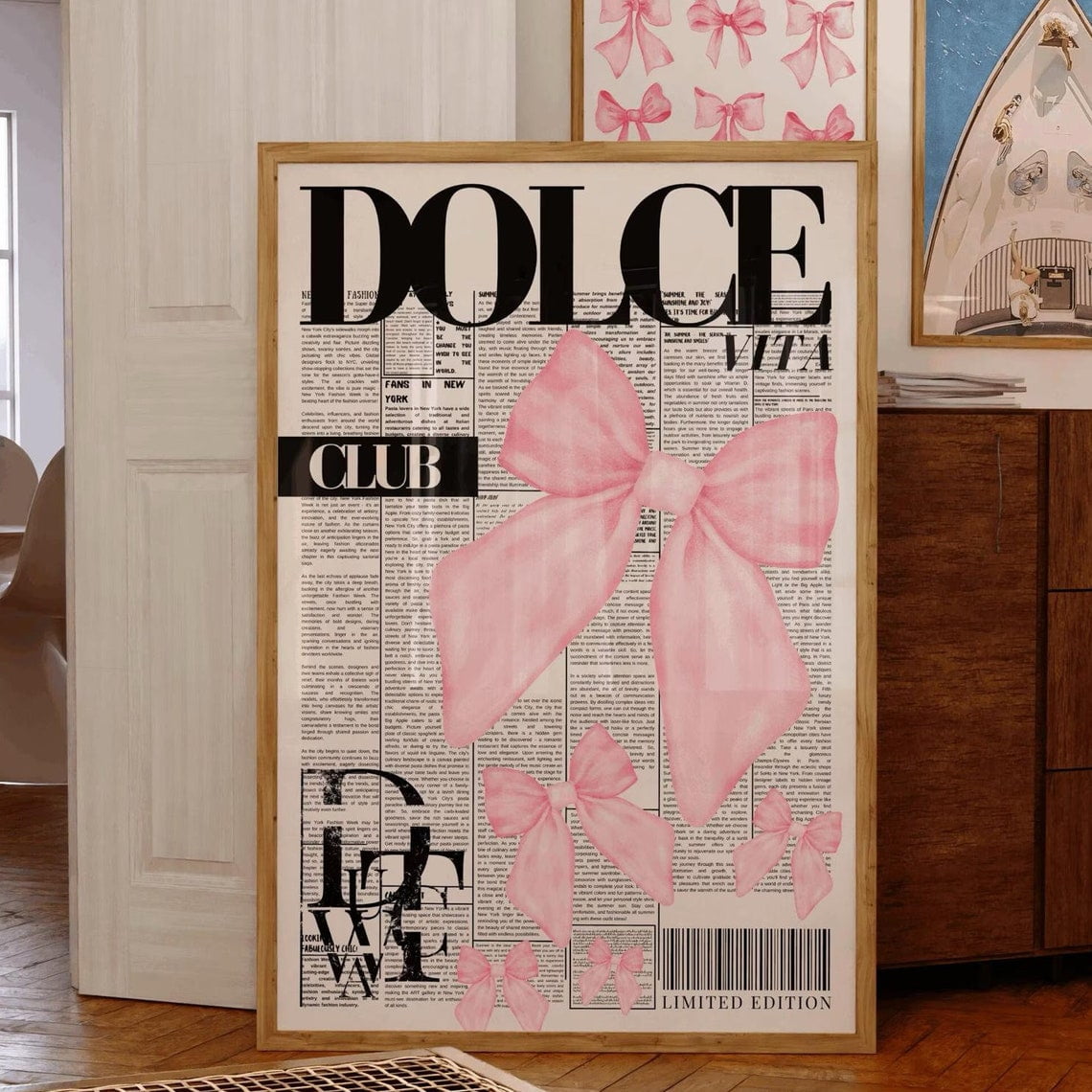 Pink Newspaper Poster, Typography Print, 70S Aesthetic, Pink Print ...