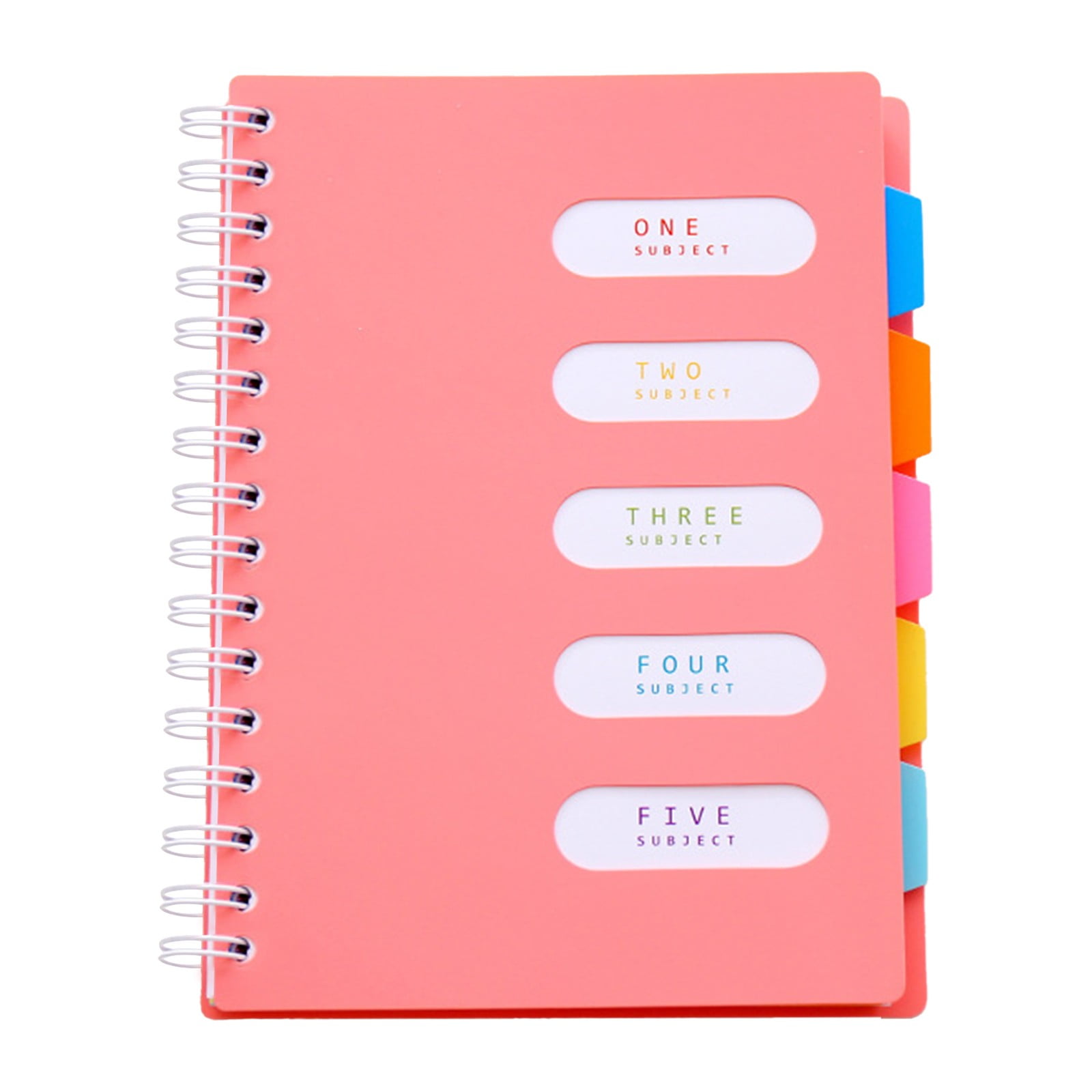 Pink Notebook, 5 Subject Notebook Large Notebook with Dividers ...
