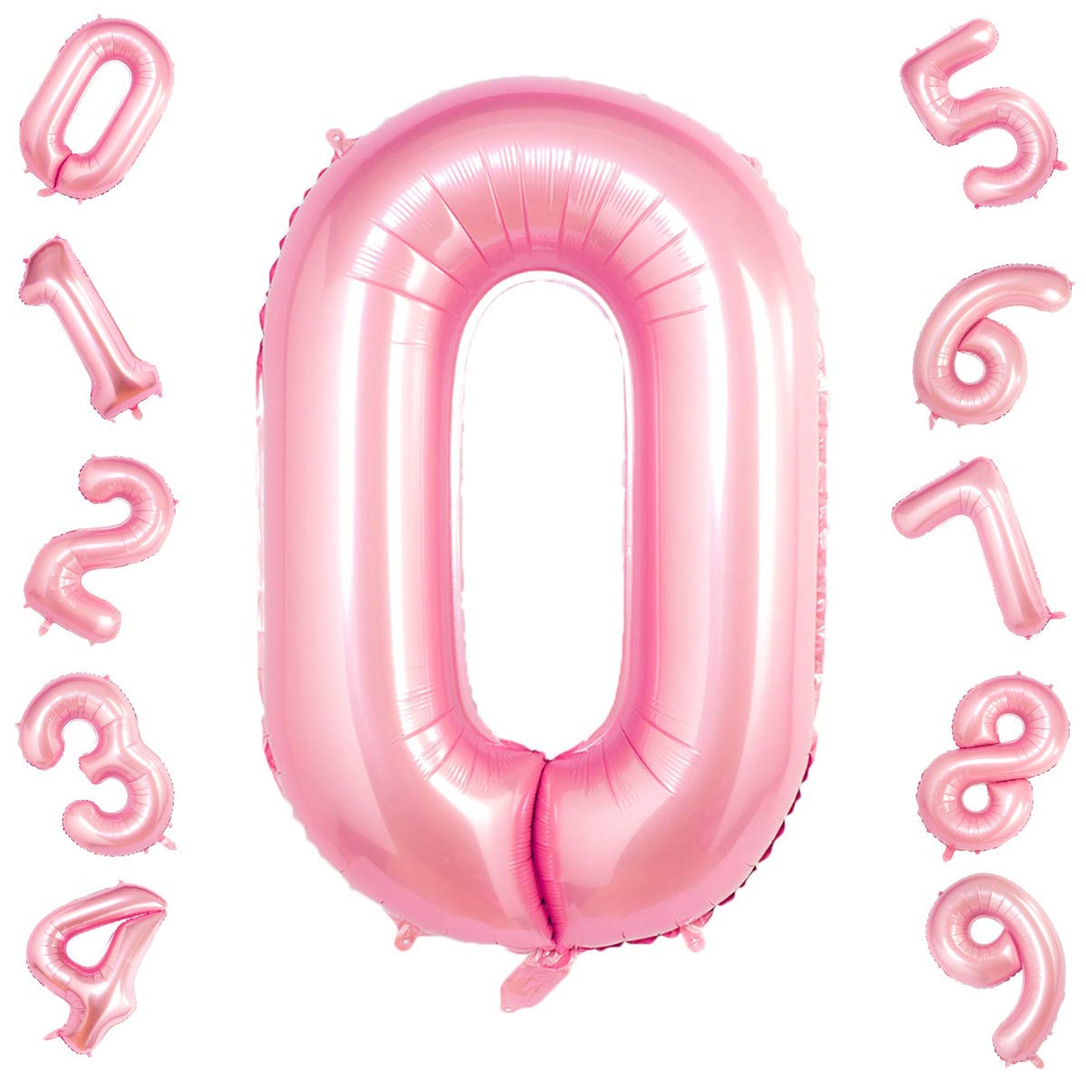 Pink Number 0 Party Balloons - 40 Inch Birthday Decorations Supplies ...