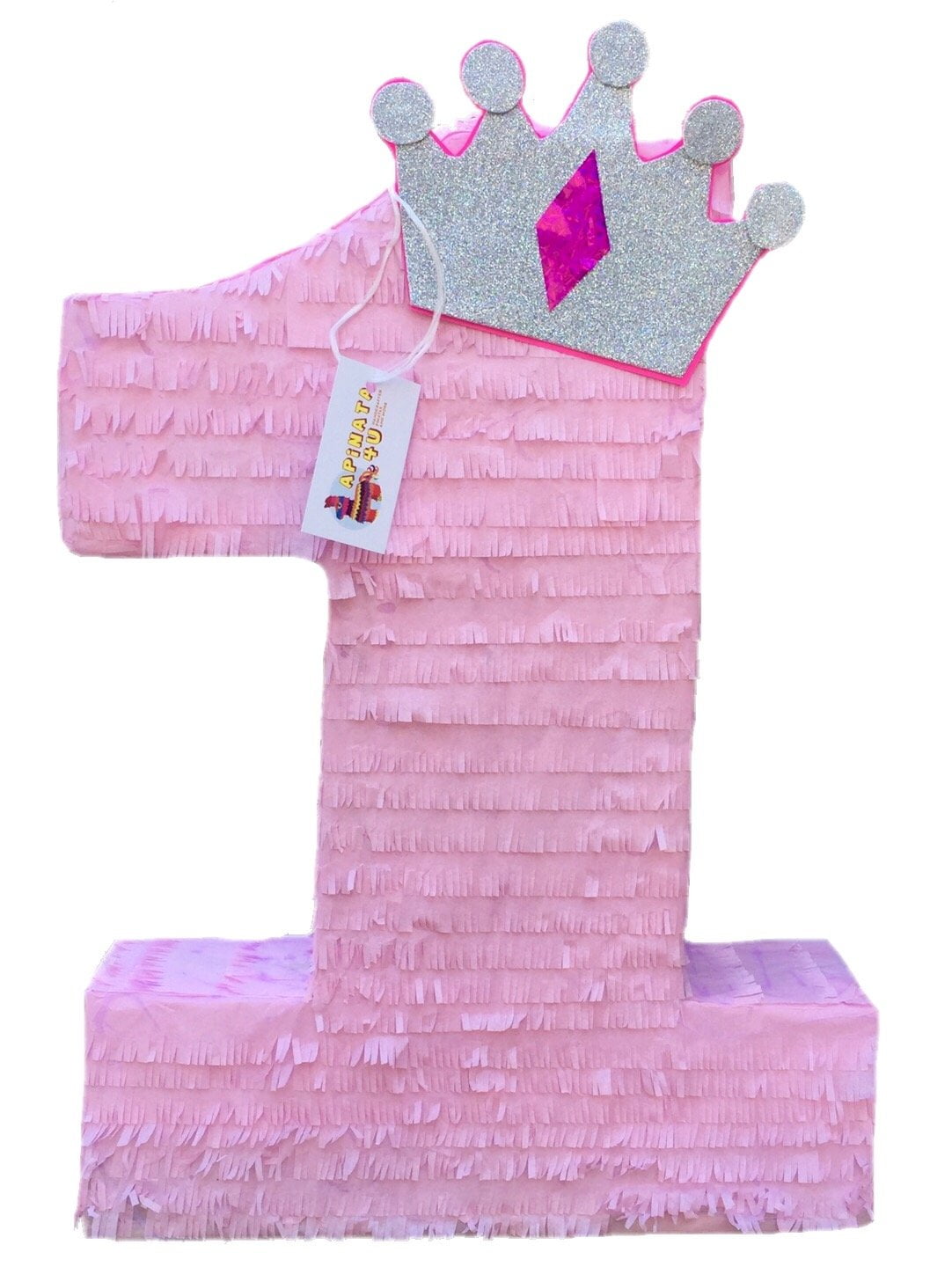 Pink Number One Pinata with Crown 20" Tall - Walmart.com