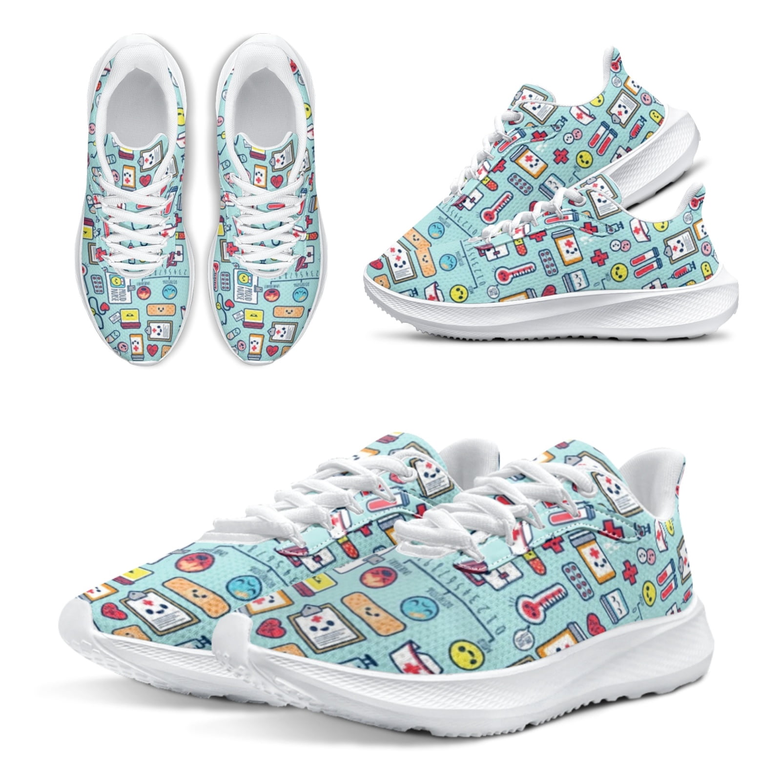 Pink Nursing Shoes For Women Cartoon Medical Nurse Comfortable Shock ...
