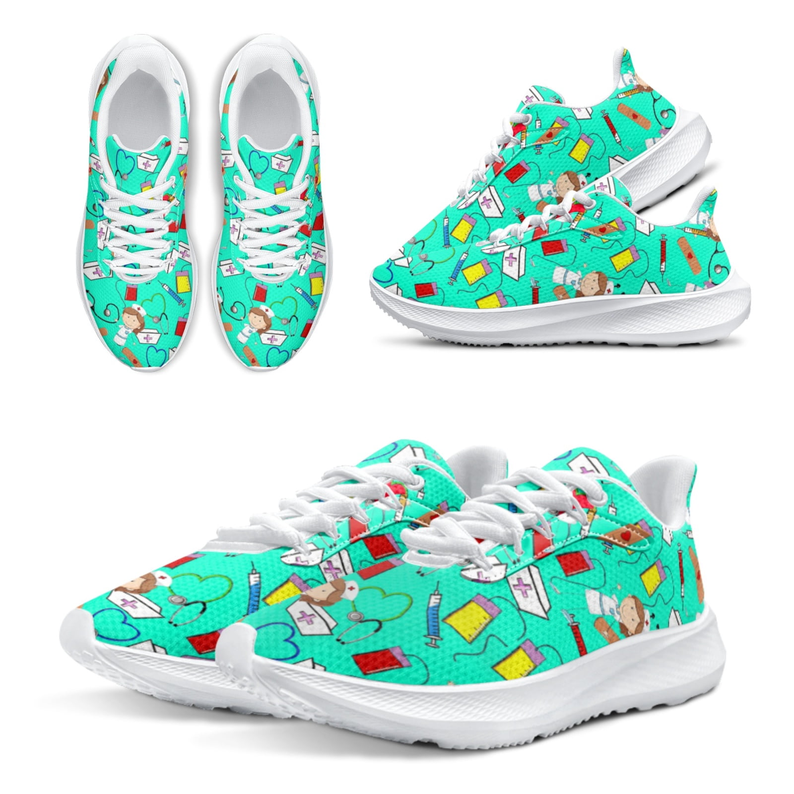 Pink Nursing Shoes For Women Cartoon Medical Nurse Comfortable Shock ...