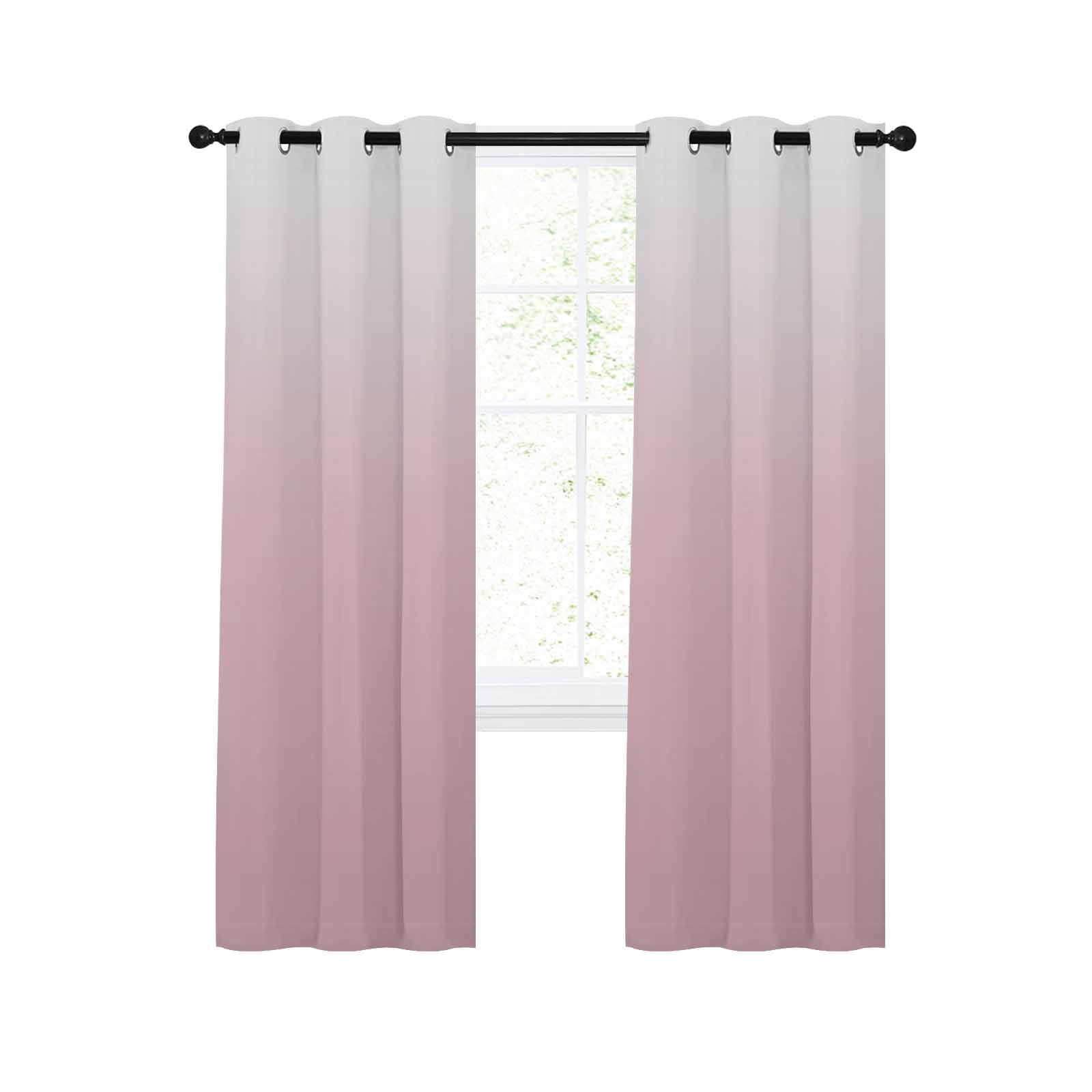 Pink Ombre Blackout Curtains 96 Inches Long for Bedroom, Farmhouse ...