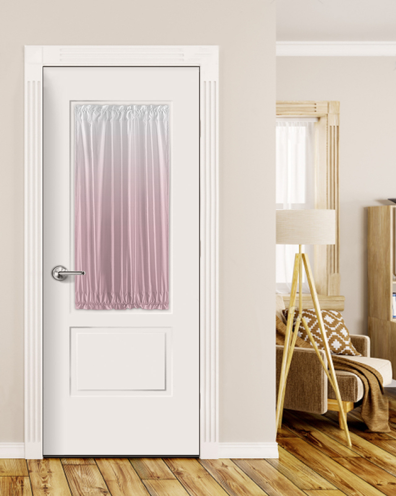 Pink Ombre Blackout Curtains, French Door Curtains for Door Window ...