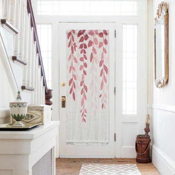 Pink Ombre Botanical Door Curtains for Door Window, French Sidelight ...