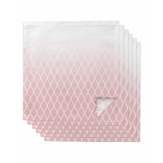 Pink Ombre Stripe Cloth Napkins Set of 6 Reusable Dinner Napkins ...