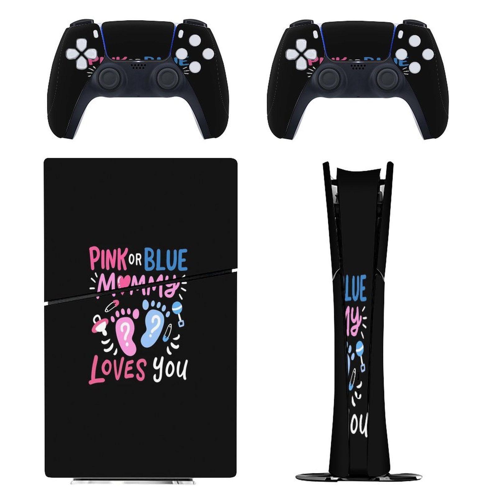 Pink Or Blue Mommy Loves You PS5/PS5 Pro/PS5 Slim Digital Disc Skin ...