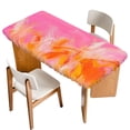 Pink Orange Fitted Rectangle Tablecloth 32" x 72" Abstract Modern ...