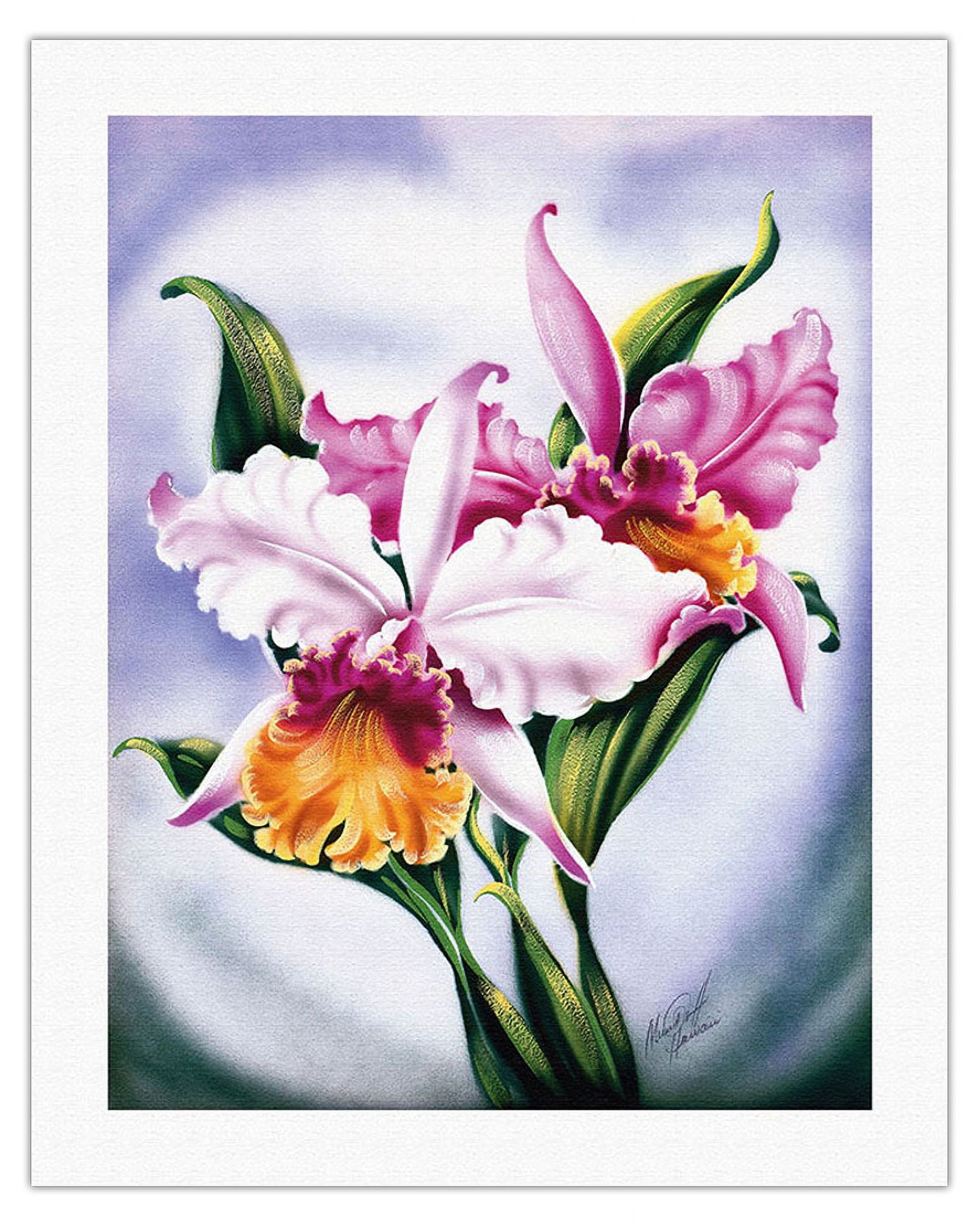 Pink Orchid Hawaii - Vintage Hawaiian Airbrush Art by Ted Mundorff c ...