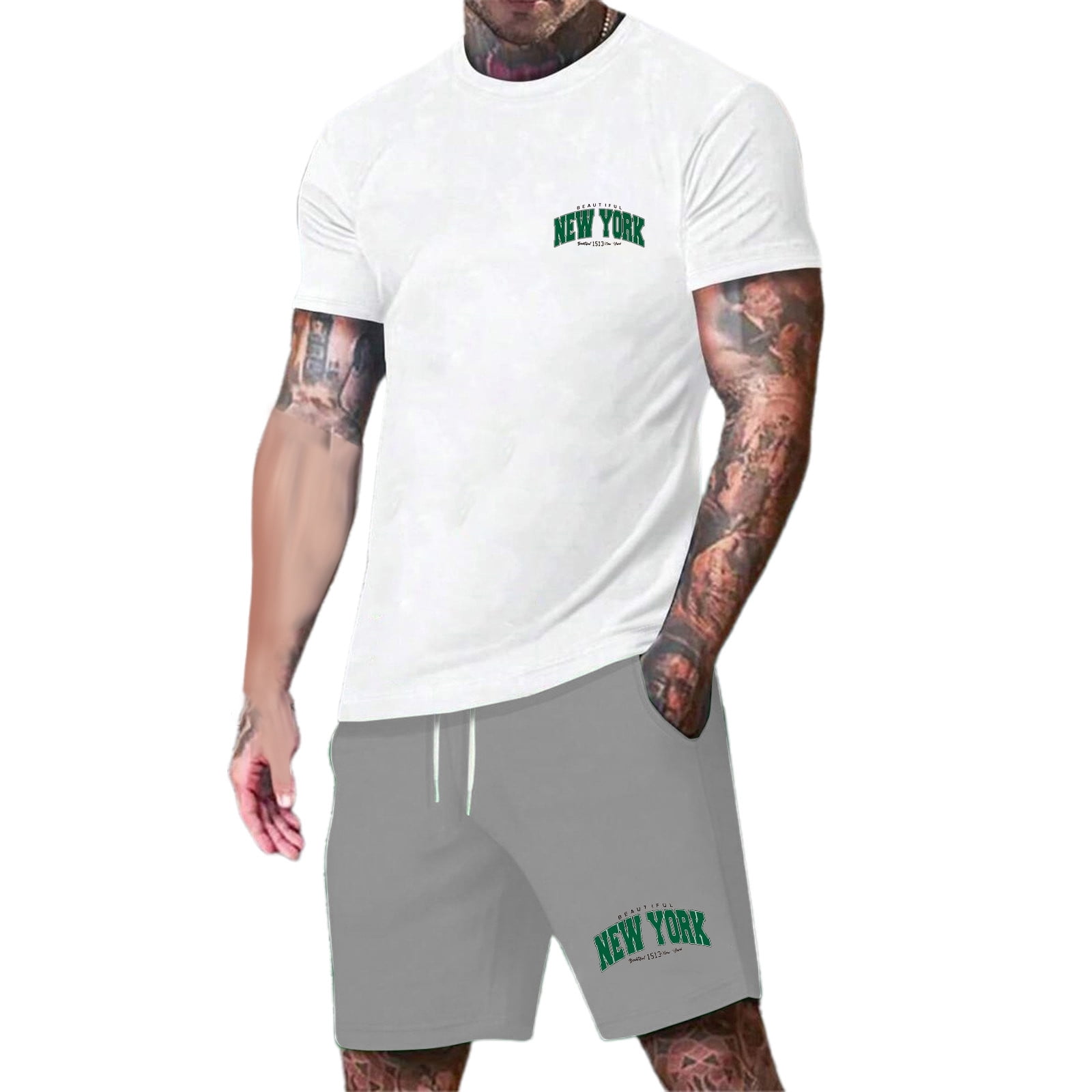 Pink Outfit for Men Quarter Sleeve Gym Workout Matching Outfit Slim Fit ...