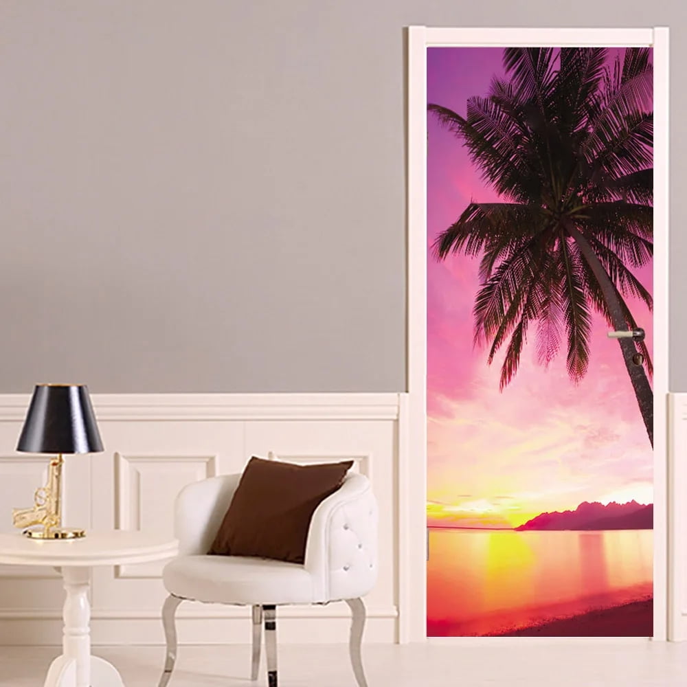 Pink PVC Self-adhesive Home r Pink Door Sticker Bathroom Bedroom Room ...