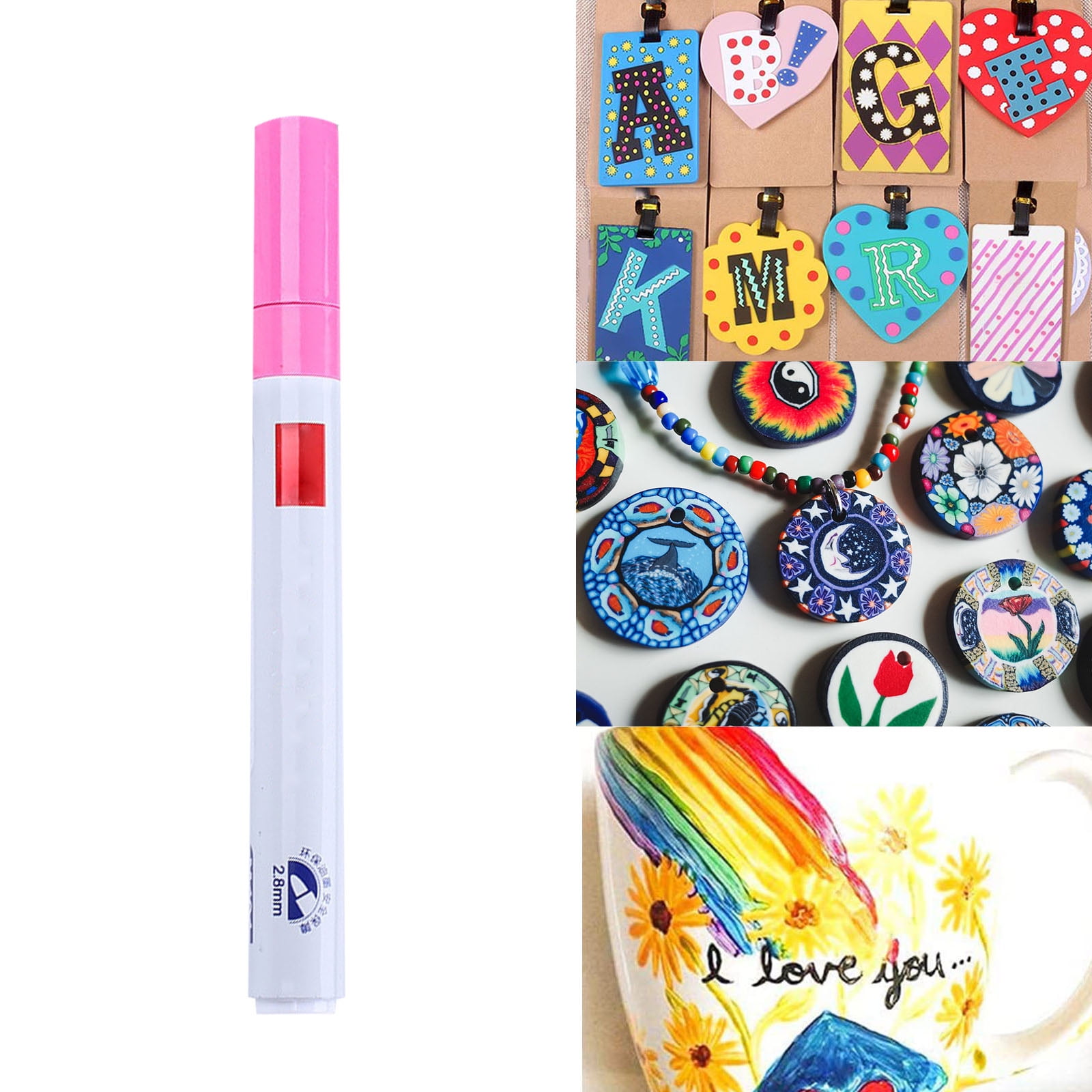 Pink Paint Markers, 1 Pack Oil-Based Waterproof Quick Dry Permanent ...